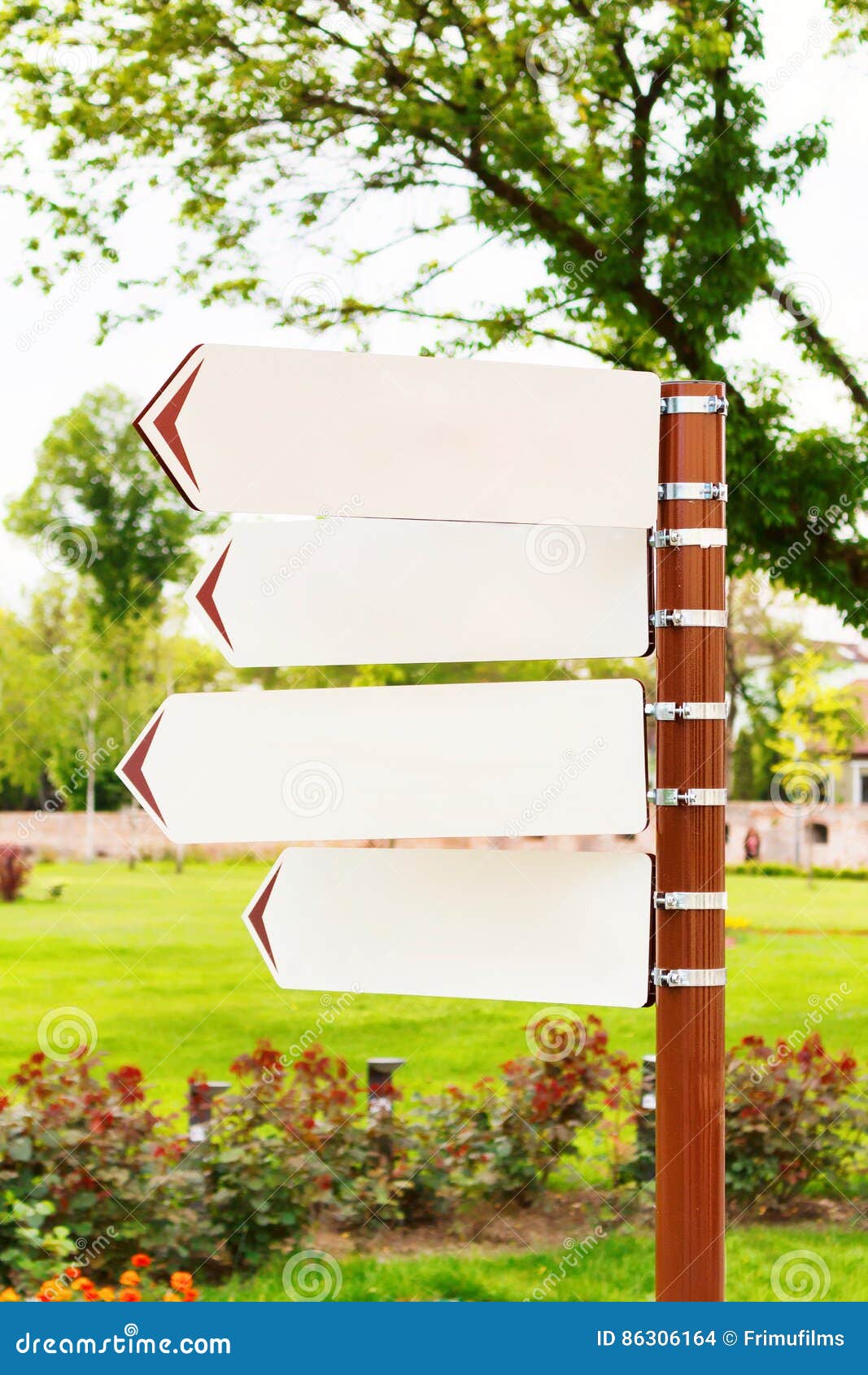 Directions Indicator Red Sign Stock Photo - Image of directional, pole ...