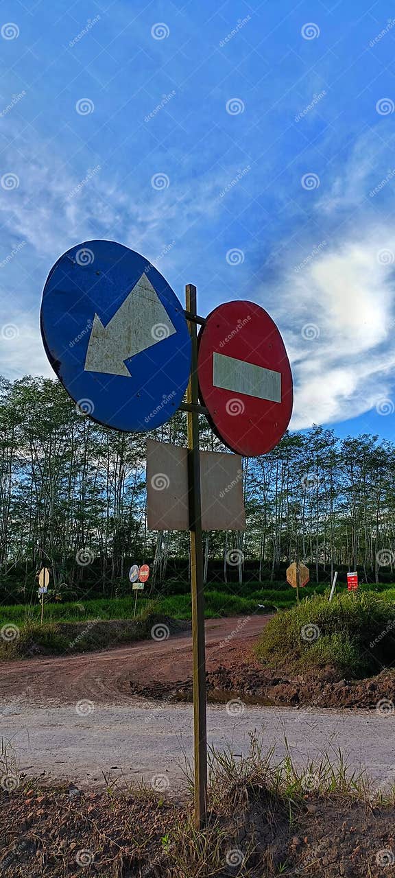 Directions in the Mining Area Stock Image - Image of area, branch ...