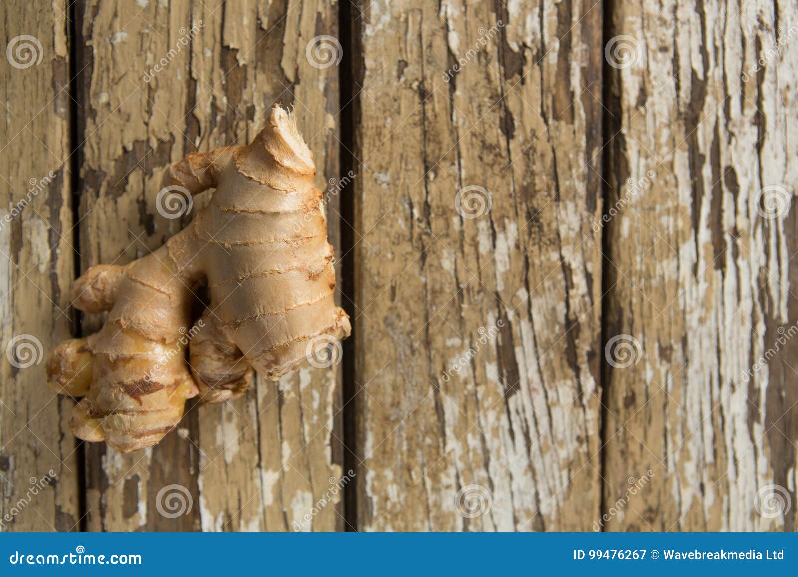 Directly Above View of Ginger on Weathered Table Stock Image - Image of ...