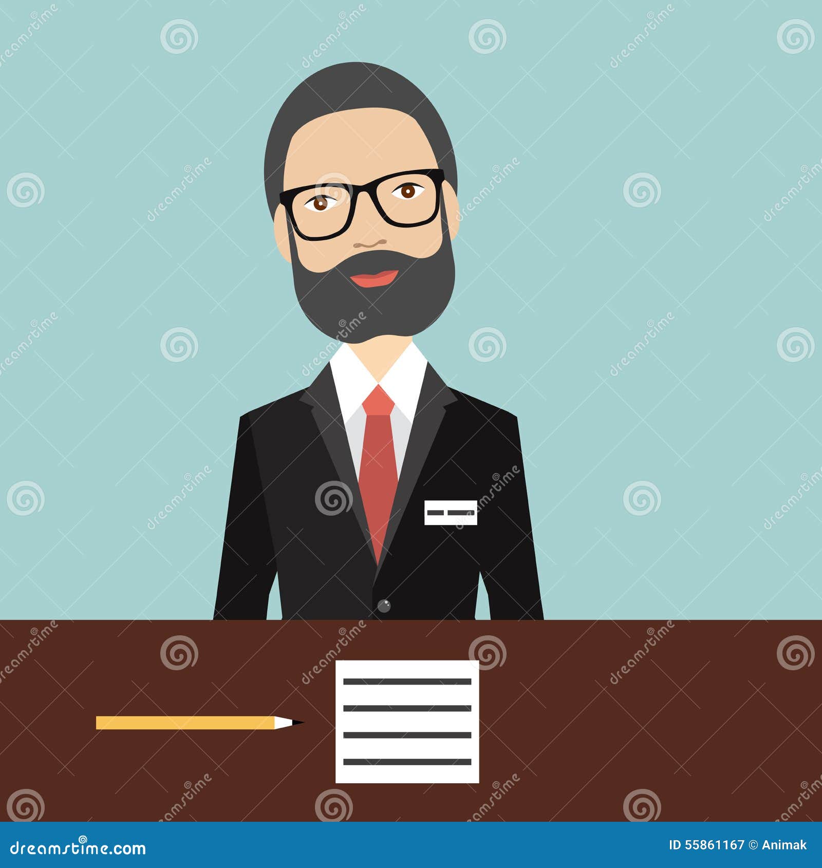 Director. Businessman in Work Stock Vector - Illustration of cashier ...