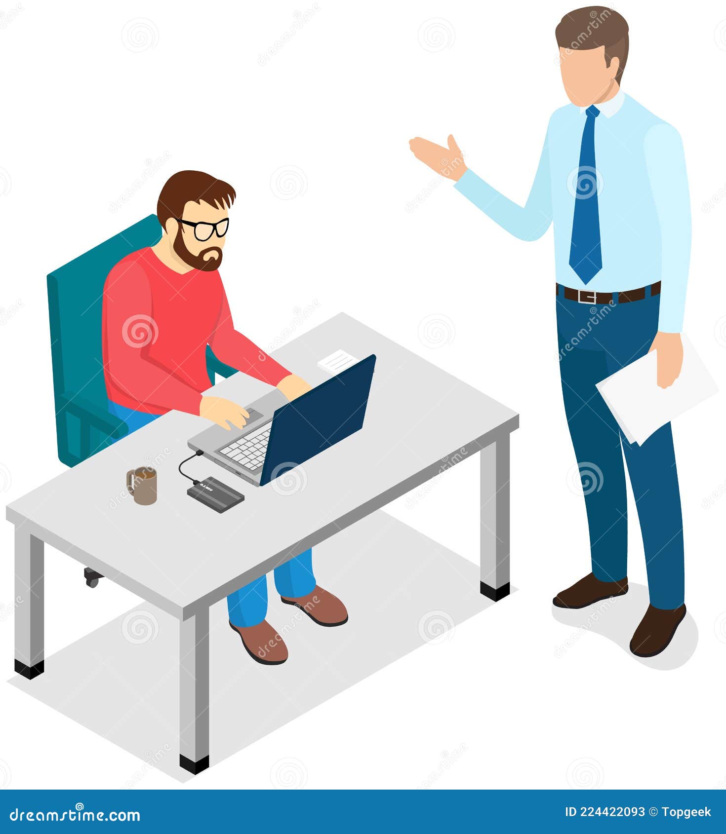 Subordinate Male Character Receiving Reprimand From Boss For Being Too ...