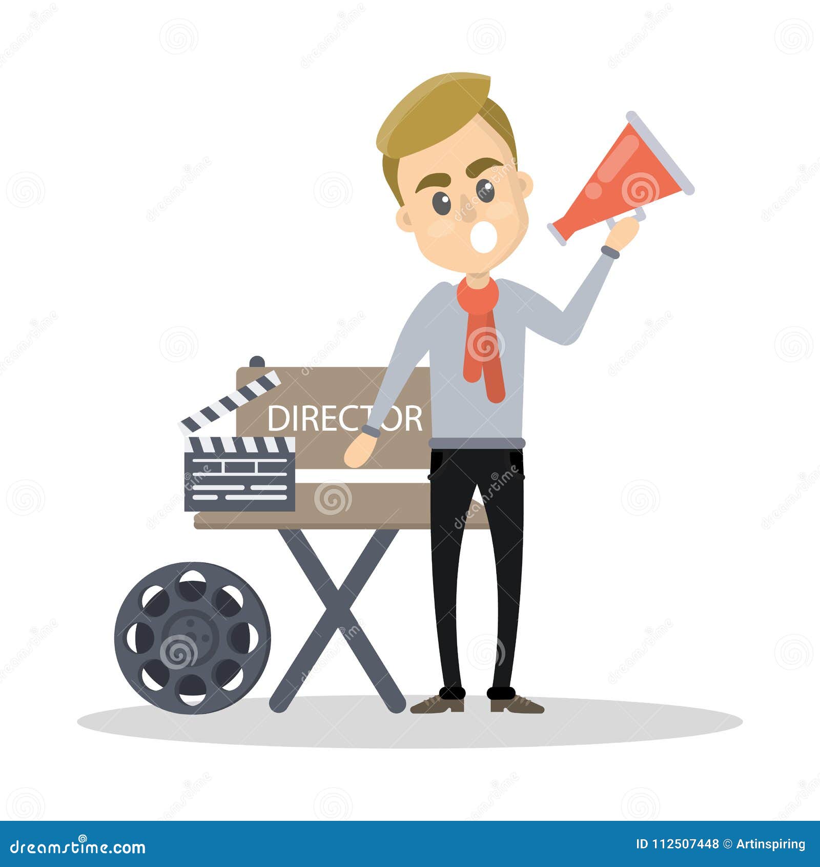 Director de cine aislado ilustración del vector. Ilustración de vector ...