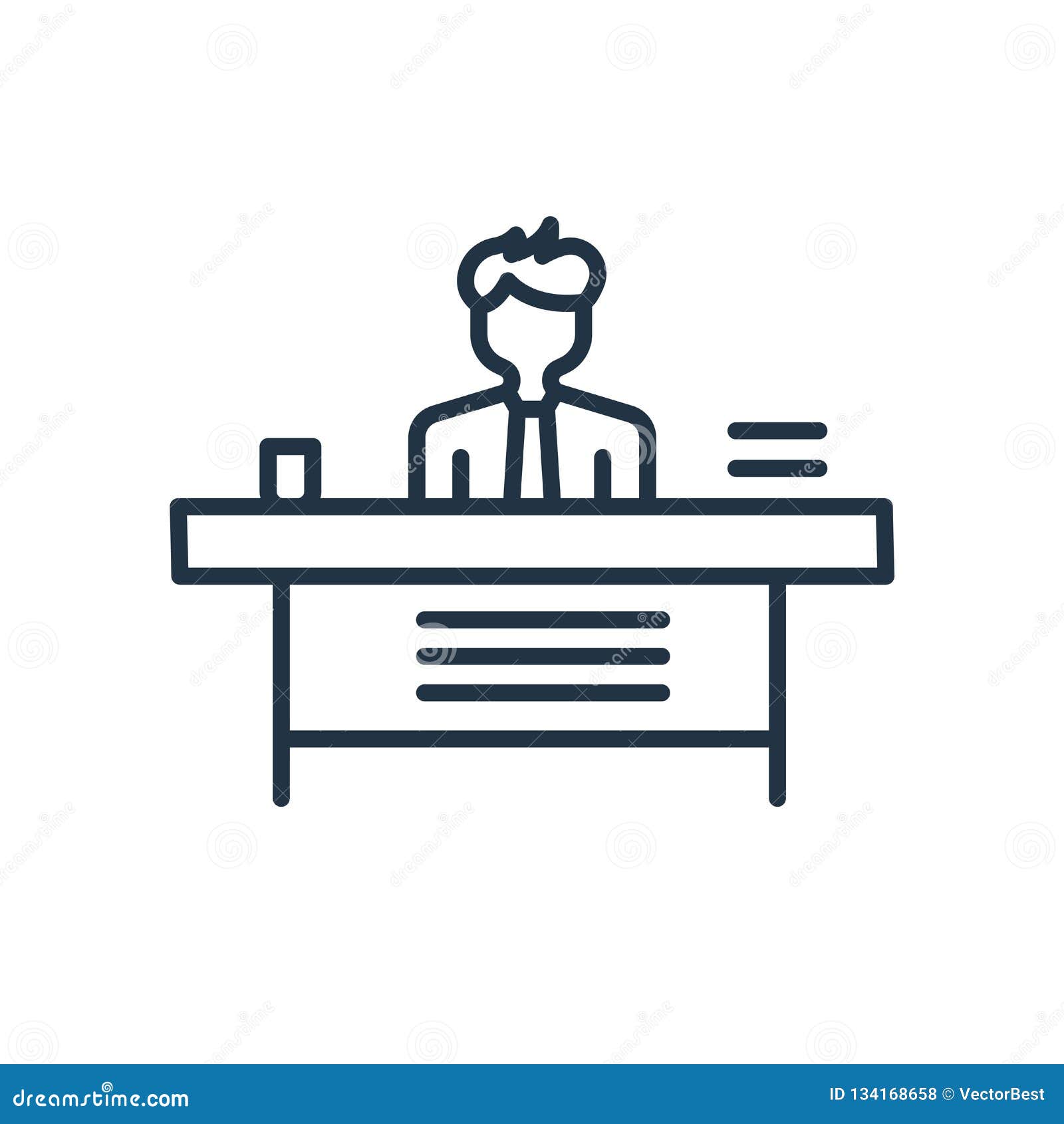 Director Desk Icon Vector Isolated On White Background, Director Desk ...
