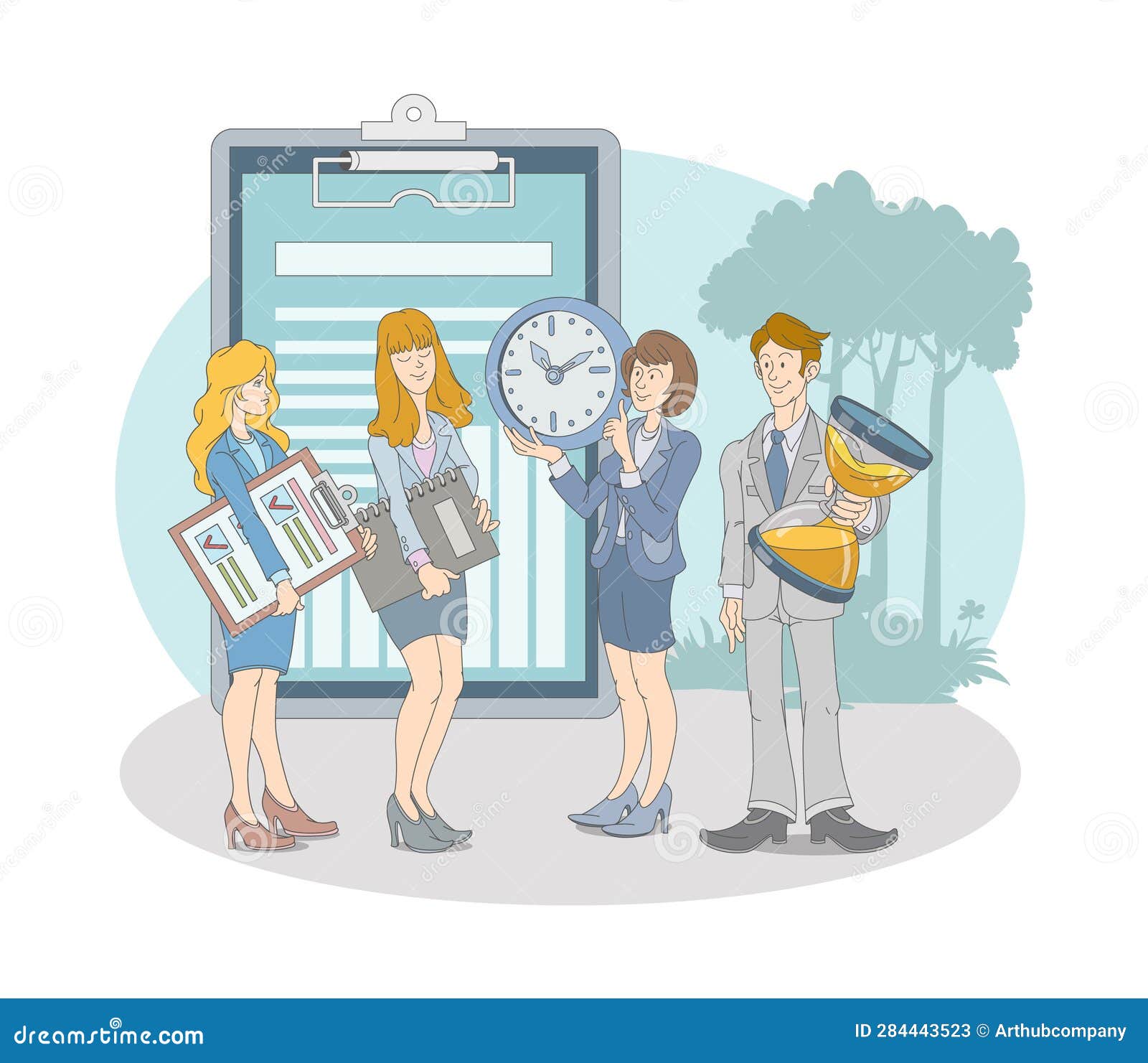 Director Giving Time Instructions To Workers. Effective Work Scheduling ...