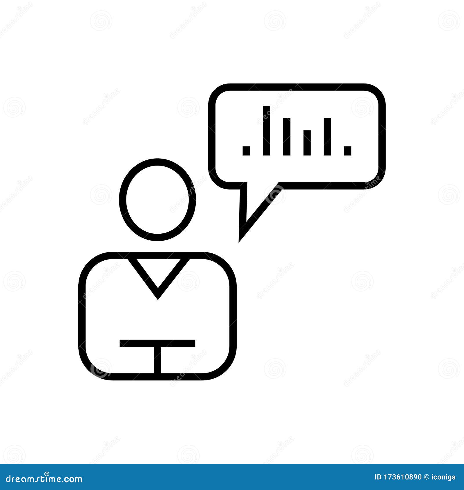 Director Message Line Icon, Concept Sign, Outline Vector Illustration ...