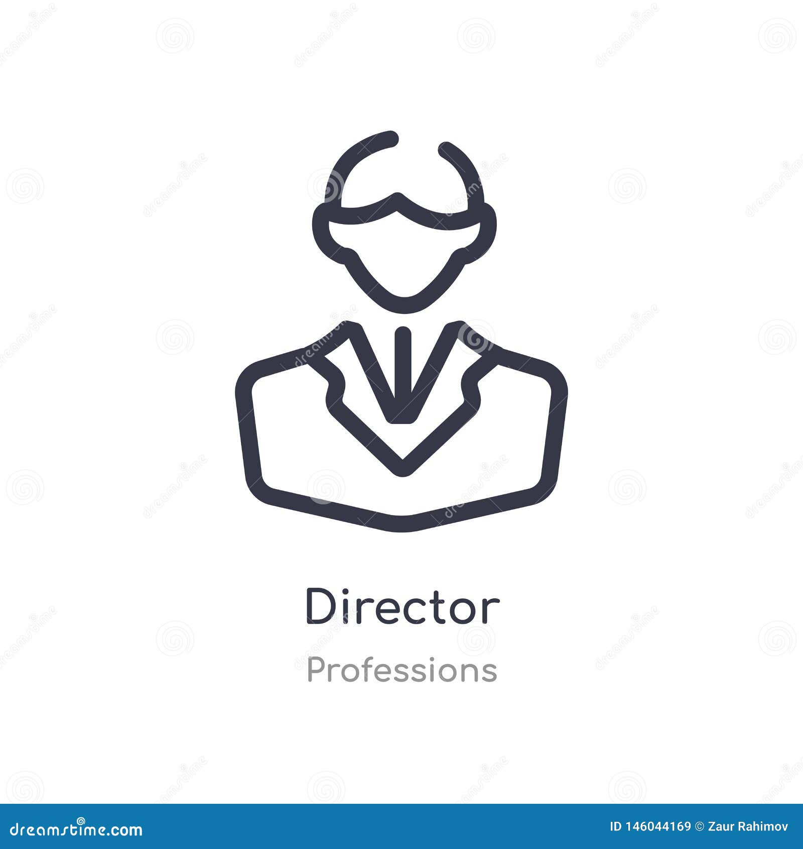 Director Outline Icon. Isolated Line Vector Illustration from ...