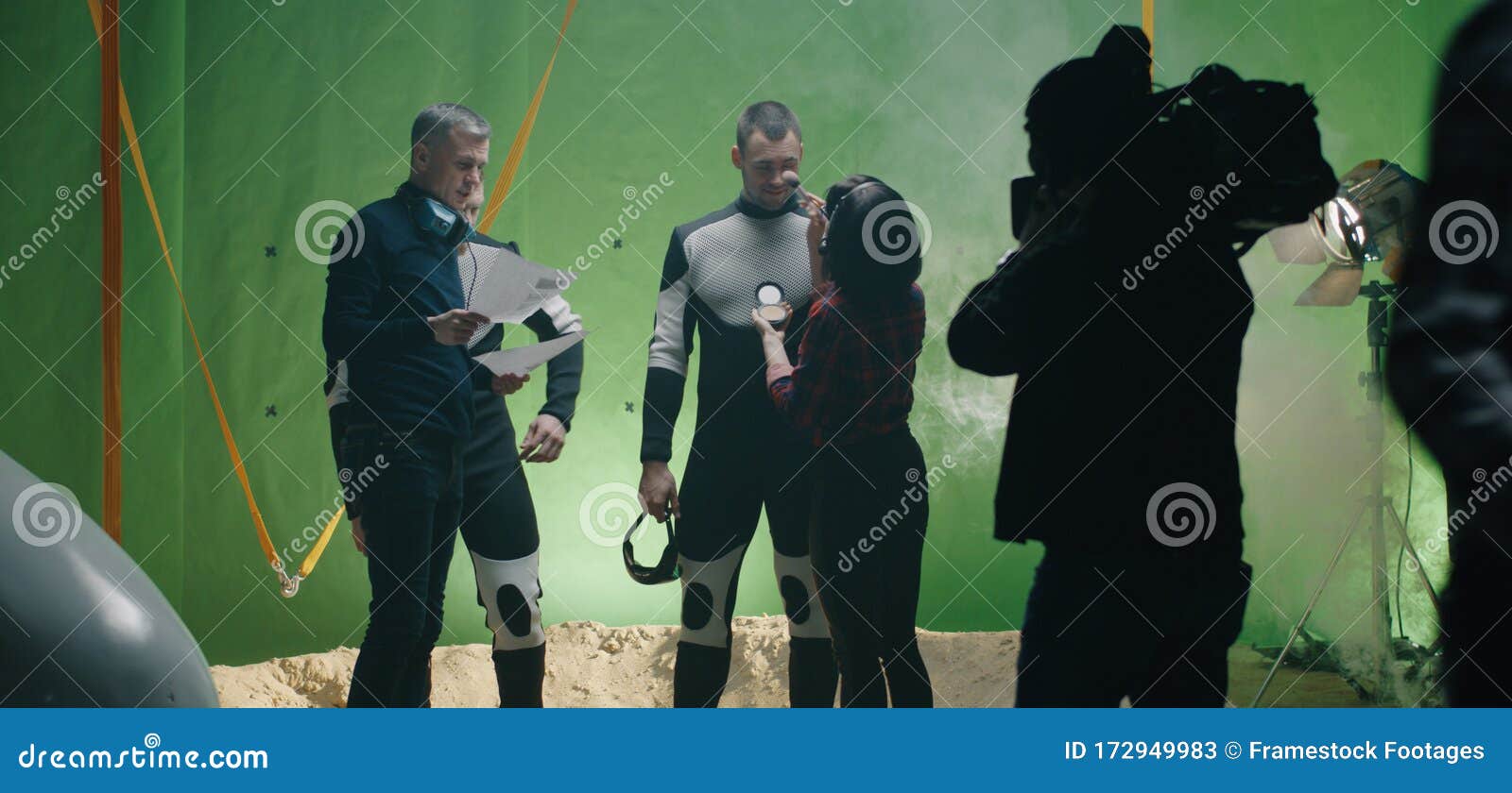 Director Watching a Shooting and Discussing with an Actor Stock Image ...