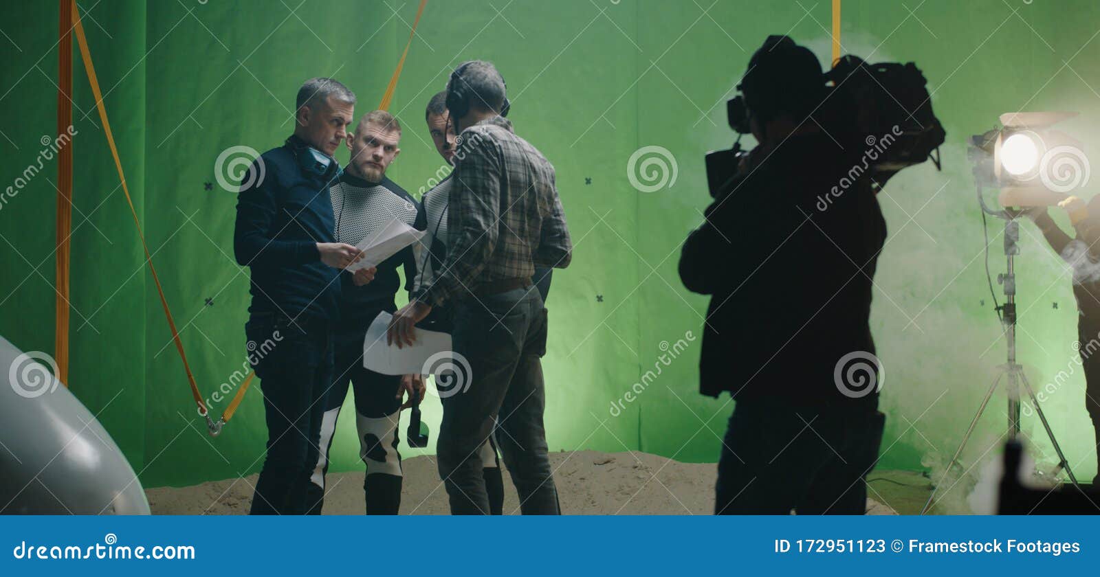 Director Watching a Shooting and Discussing with an Actor Stock Image ...