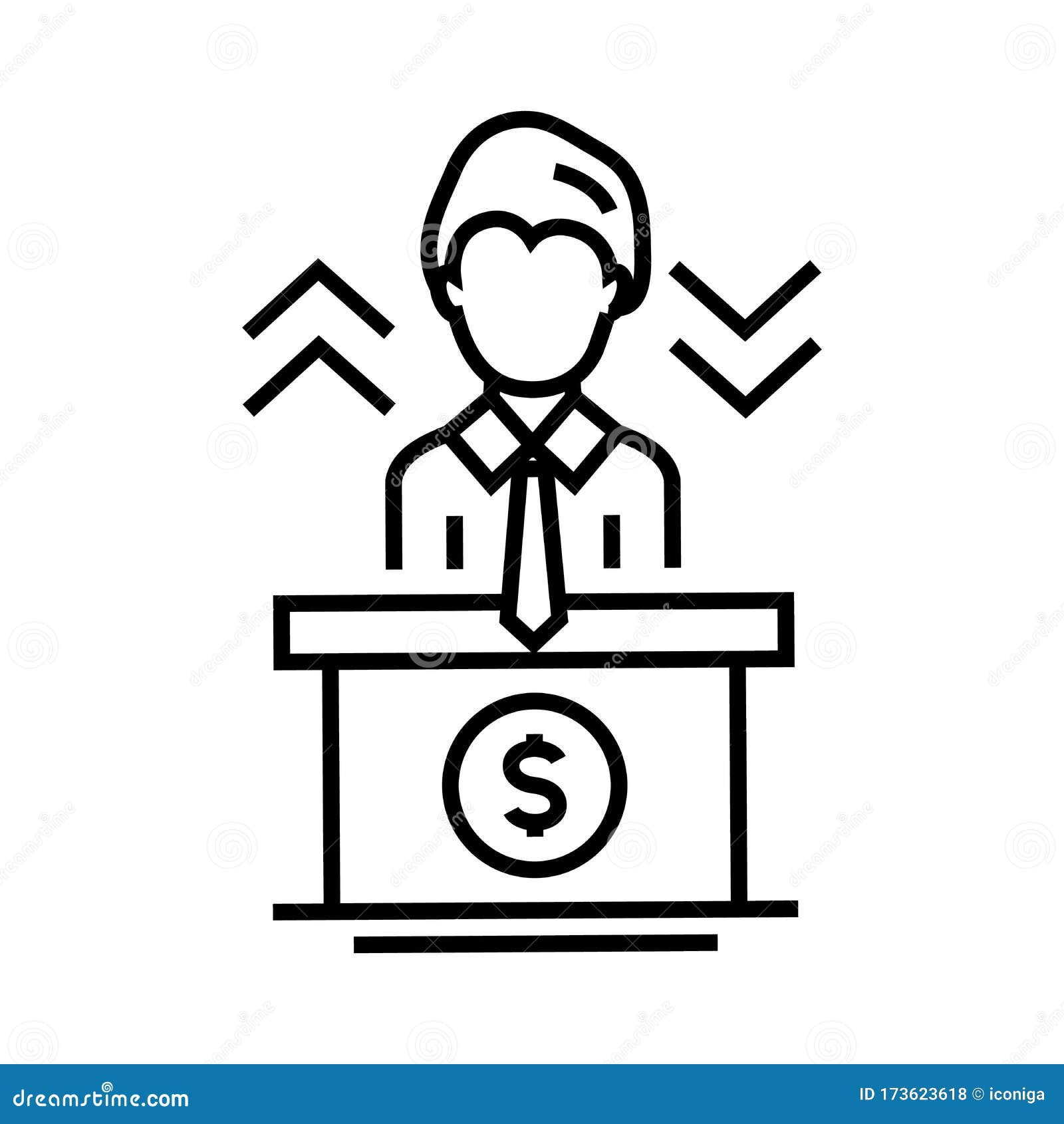 Director Work Line Icon, Concept Sign, Outline Vector Illustration ...