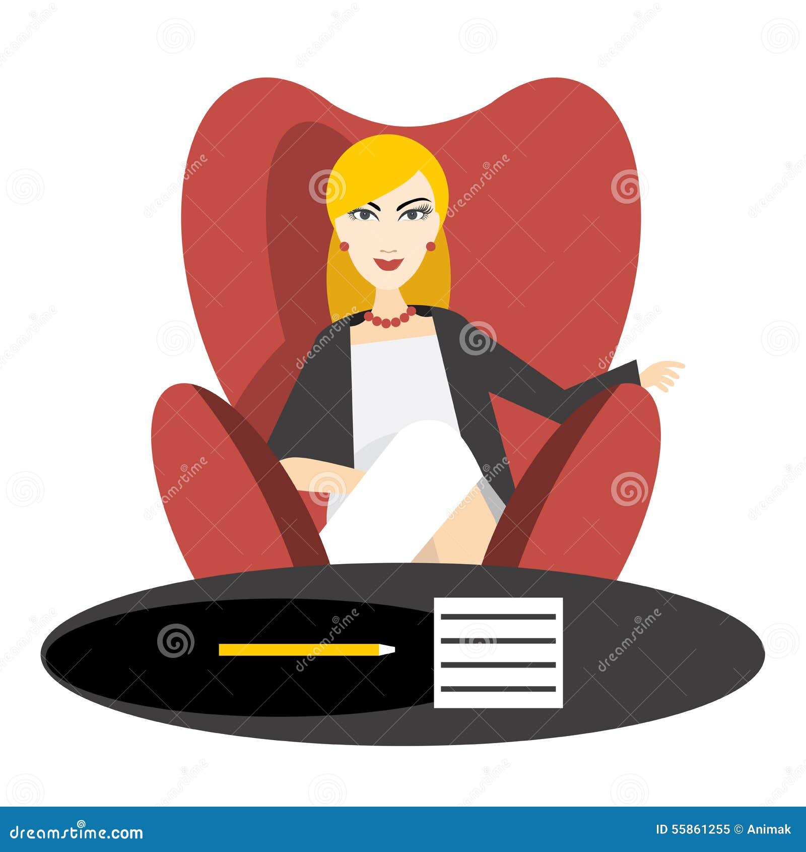 Director. Young Business Woman in Work Stock Illustration ...