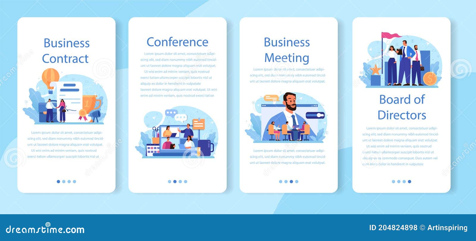 Directors Board Mobile Application Banner Set. Business Planning Stock ...