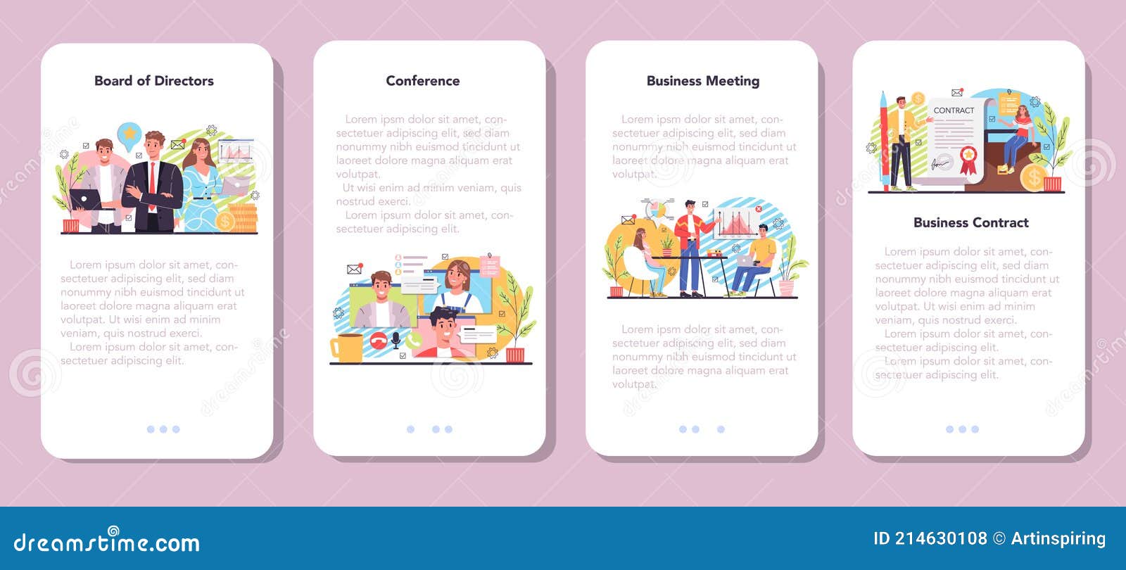 Directors Board Mobile Application Banner Set. Business Planning Stock ...