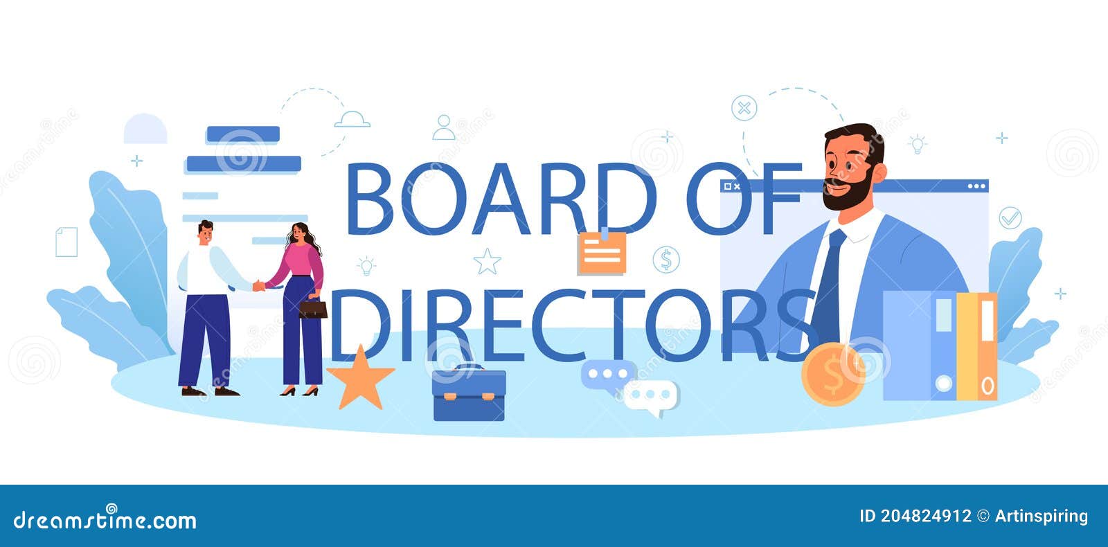 Directors Board Typographic Header. Business Planning and Development ...