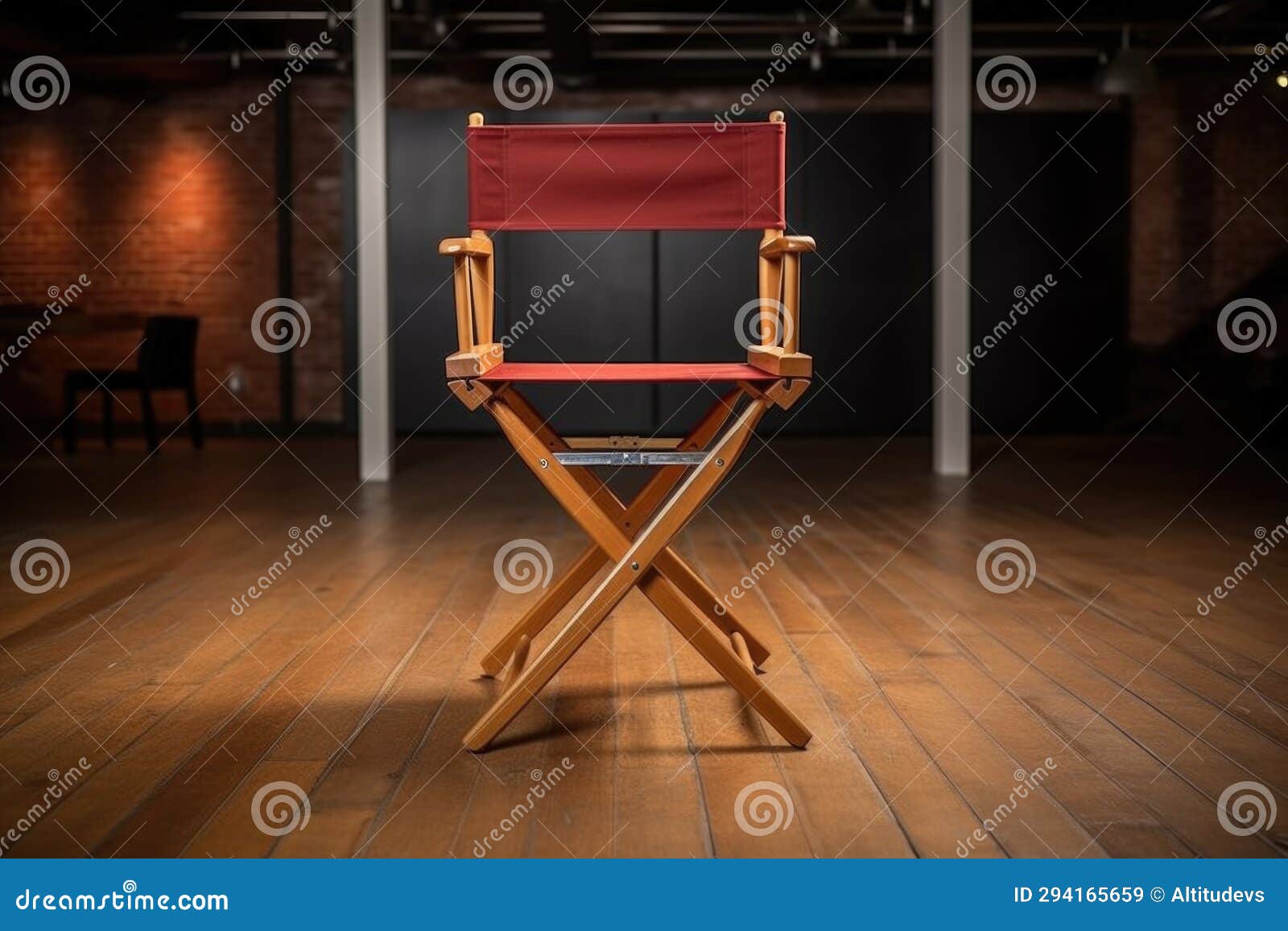 Directors Chair Placed in the Center of an Empty Set Stock Image ...