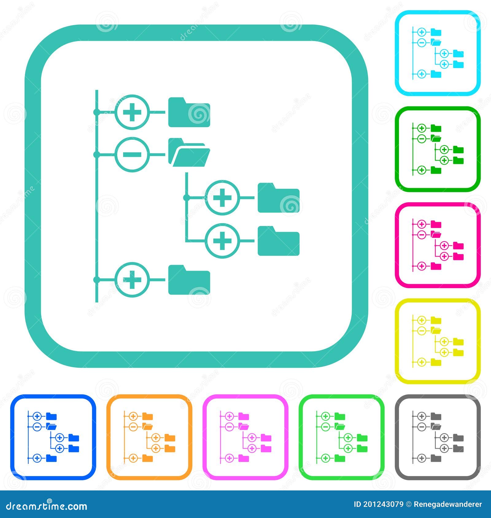 Directory Browser Vivid Colored Flat Icons Stock Vector - Illustration ...