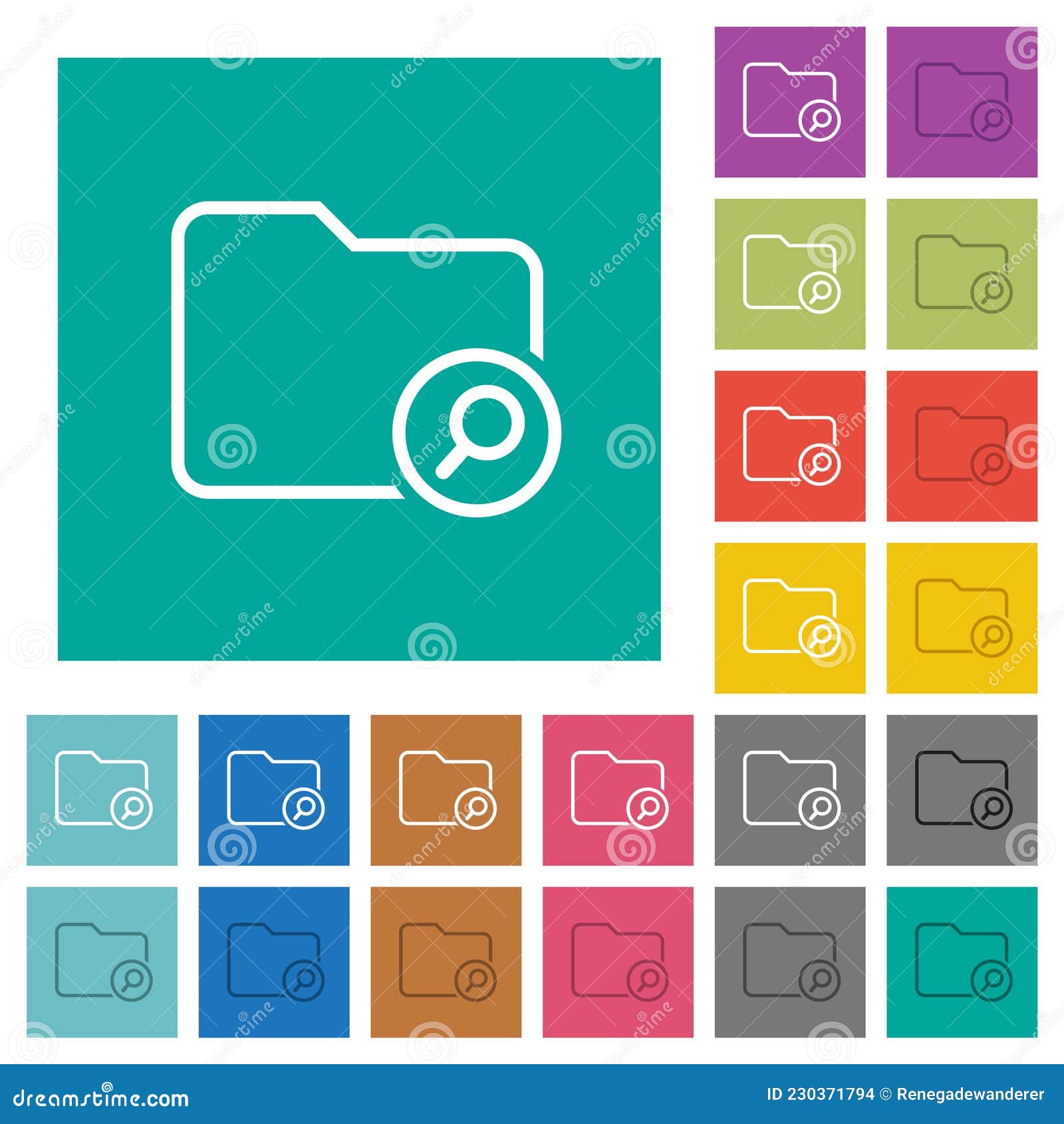 Directory Find Outline Square Flat Multi Colored Icons Stock Vector ...