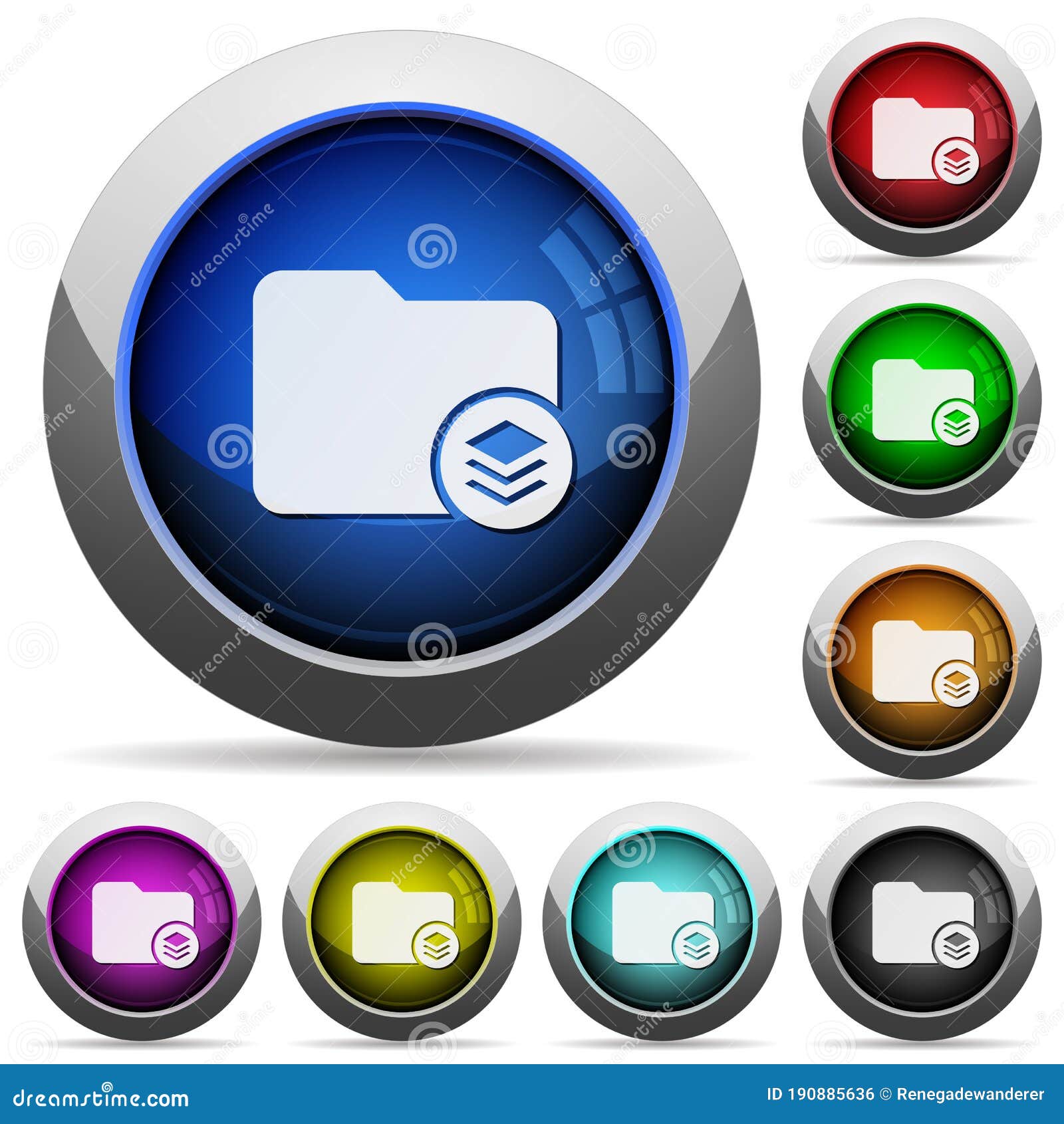 Directory Structure Round Glossy Buttons Stock Vector - Illustration of ...