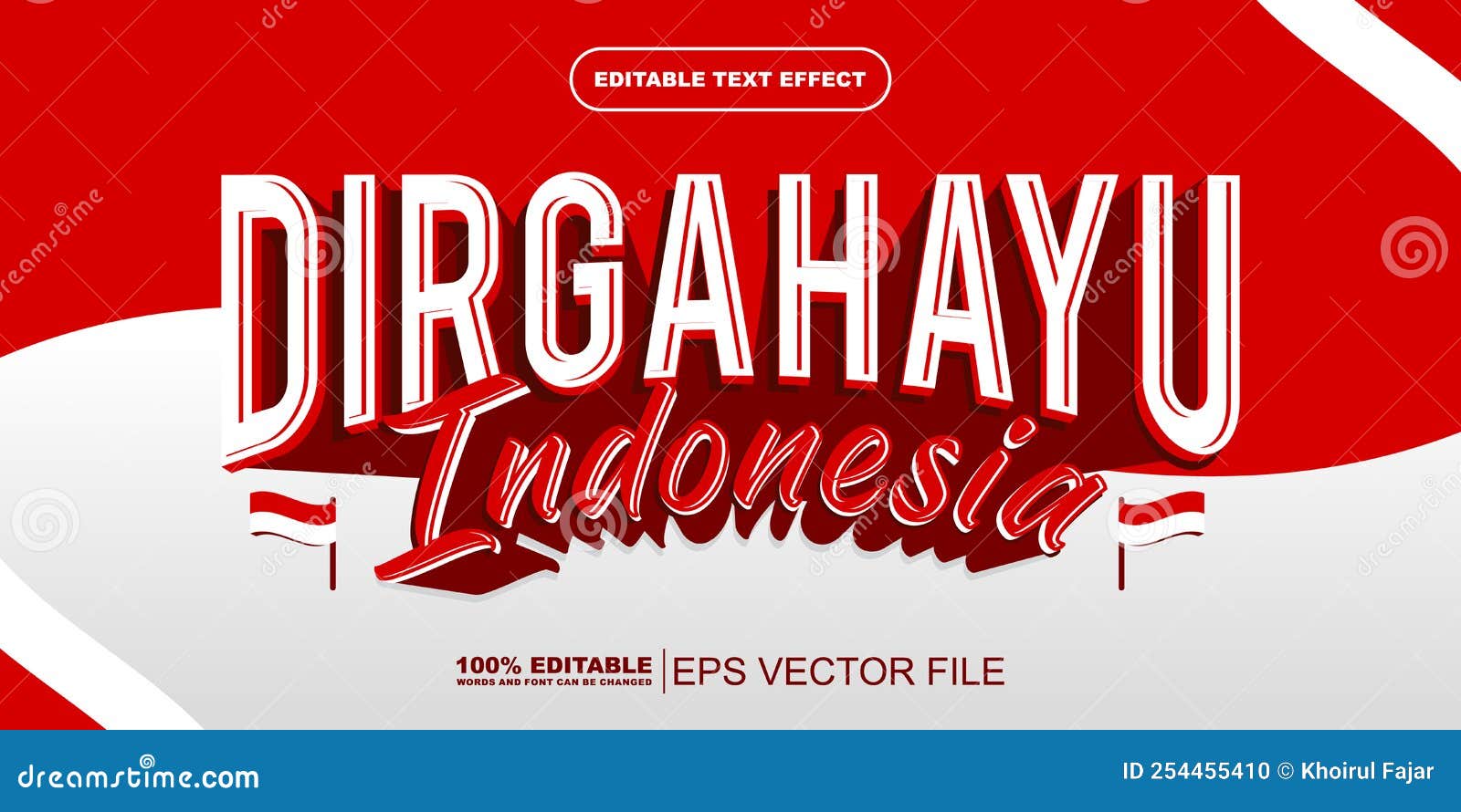 Dirgahayu Indonesian 3d Text Effect for Indonesian Independence Day ...