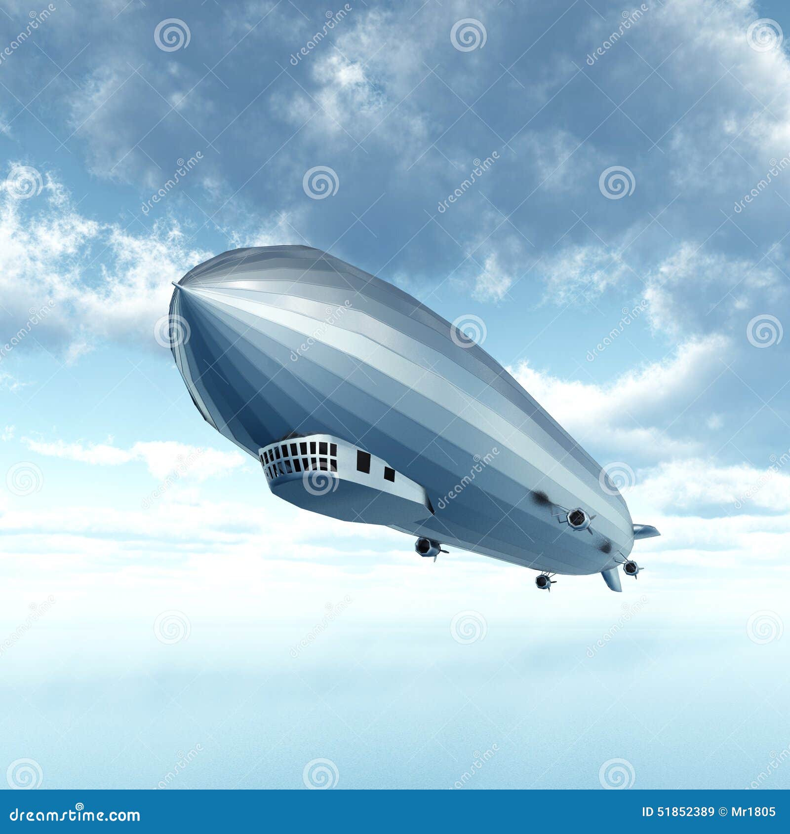 Dirigeable illustration stock. Illustration du véhicule - 51852389