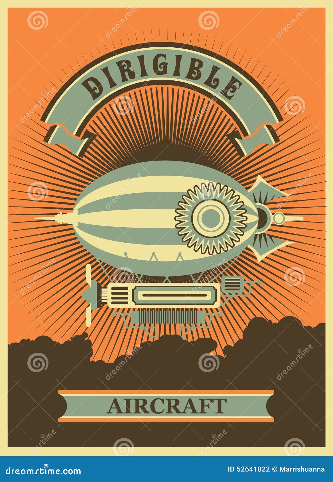 Dirigeable illustration de vecteur. Illustration du avion - 52641022