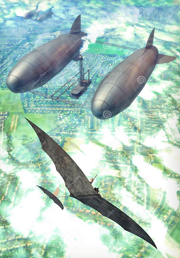 Dirigeable de Steampunk illustration stock. Illustration of dirigeables ...