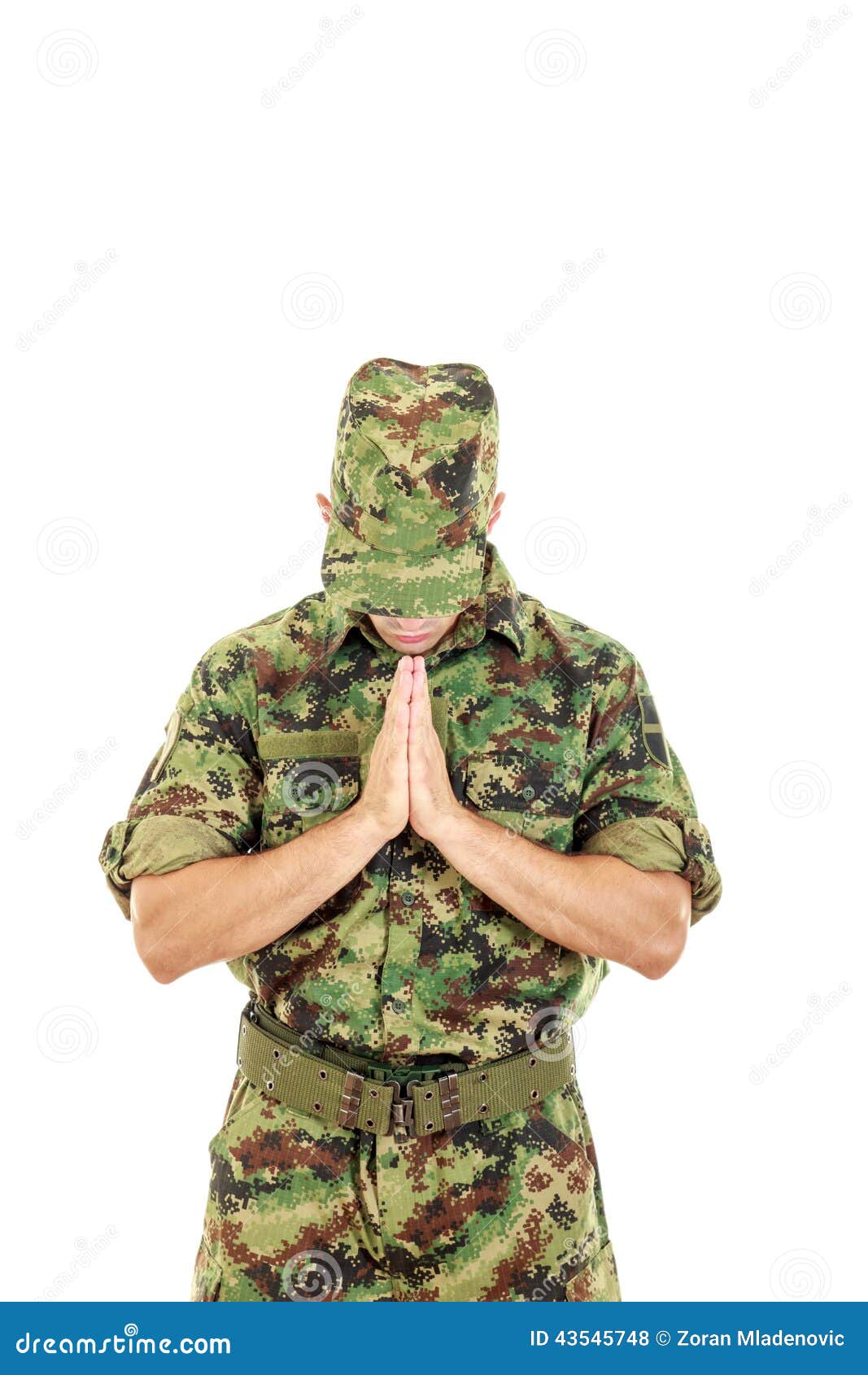 Dirigeant Marin De Soldat Priant Dans L'uniforme Militaire Photo stock ...