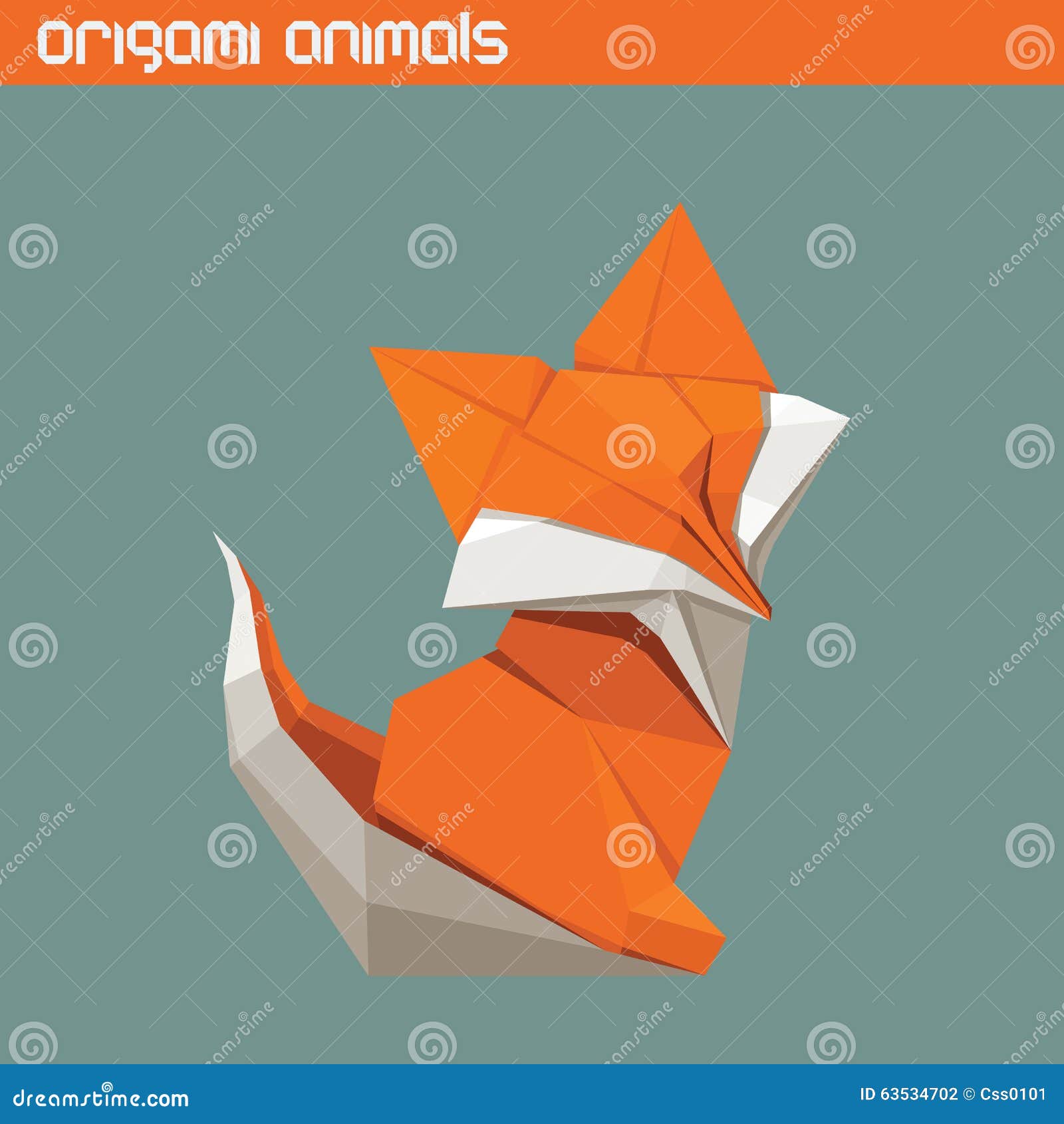 Dirigez L'animal D'origami Renard Mignon Illustration de Vecteur ...
