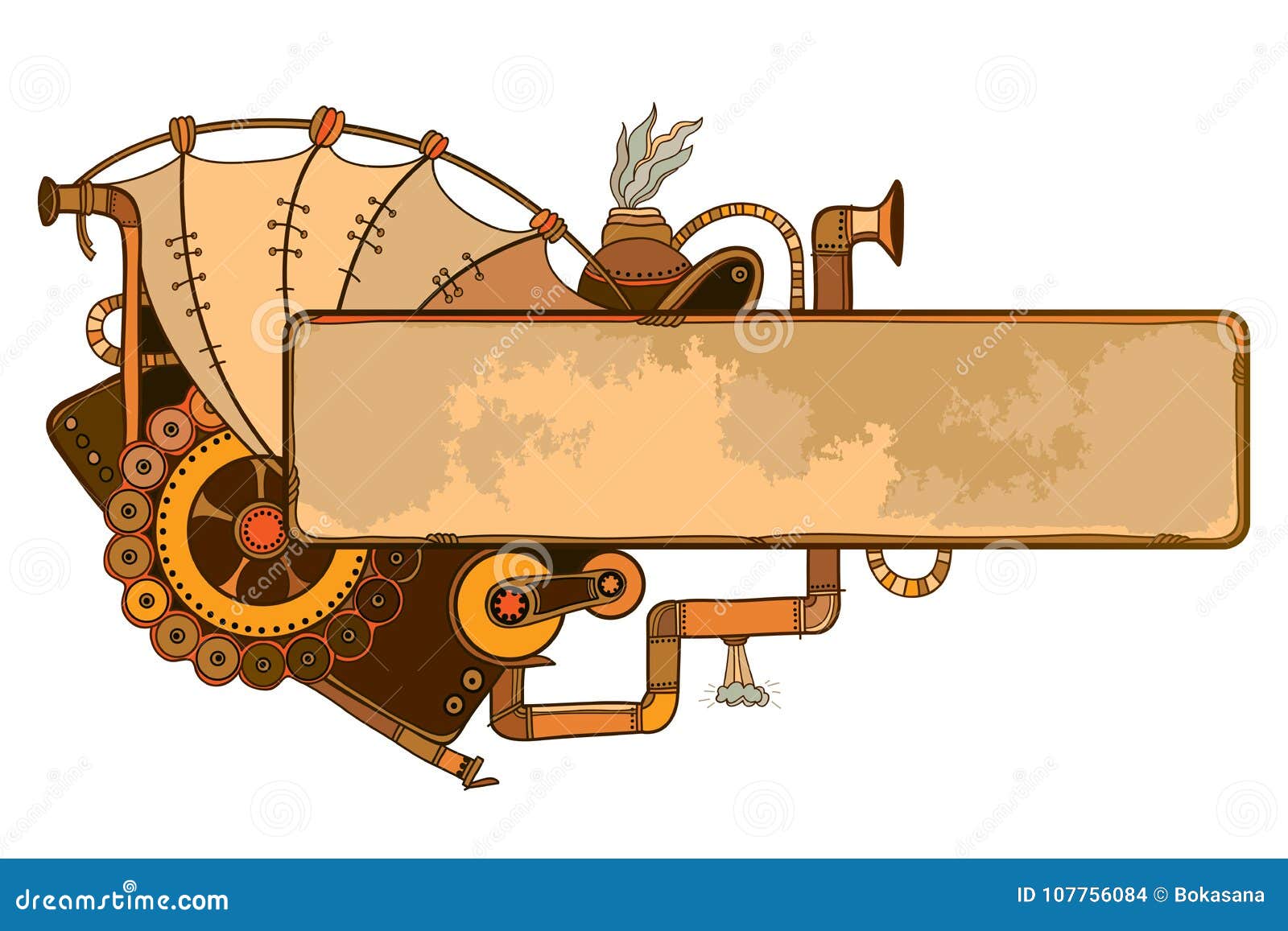 Dirigez Le Dessin Du Cadre Horizontal De Steampunk D'ensemble Avec Les ... Dirigez Le Dessin Du Cadre Horizontal De Steampunk D'ensemble Avec Les ...