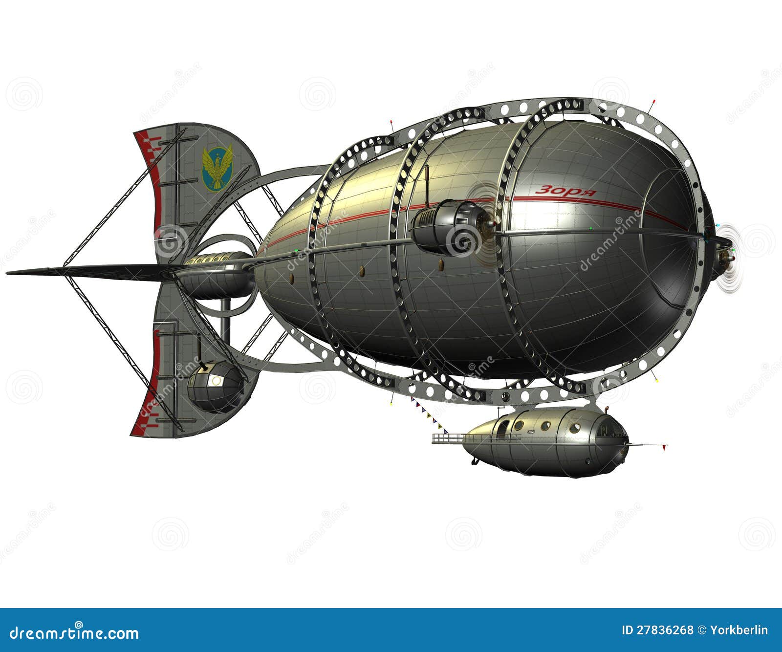 Dirigibile dello Zeppelin illustrazione di stock. Illustrazione di ...