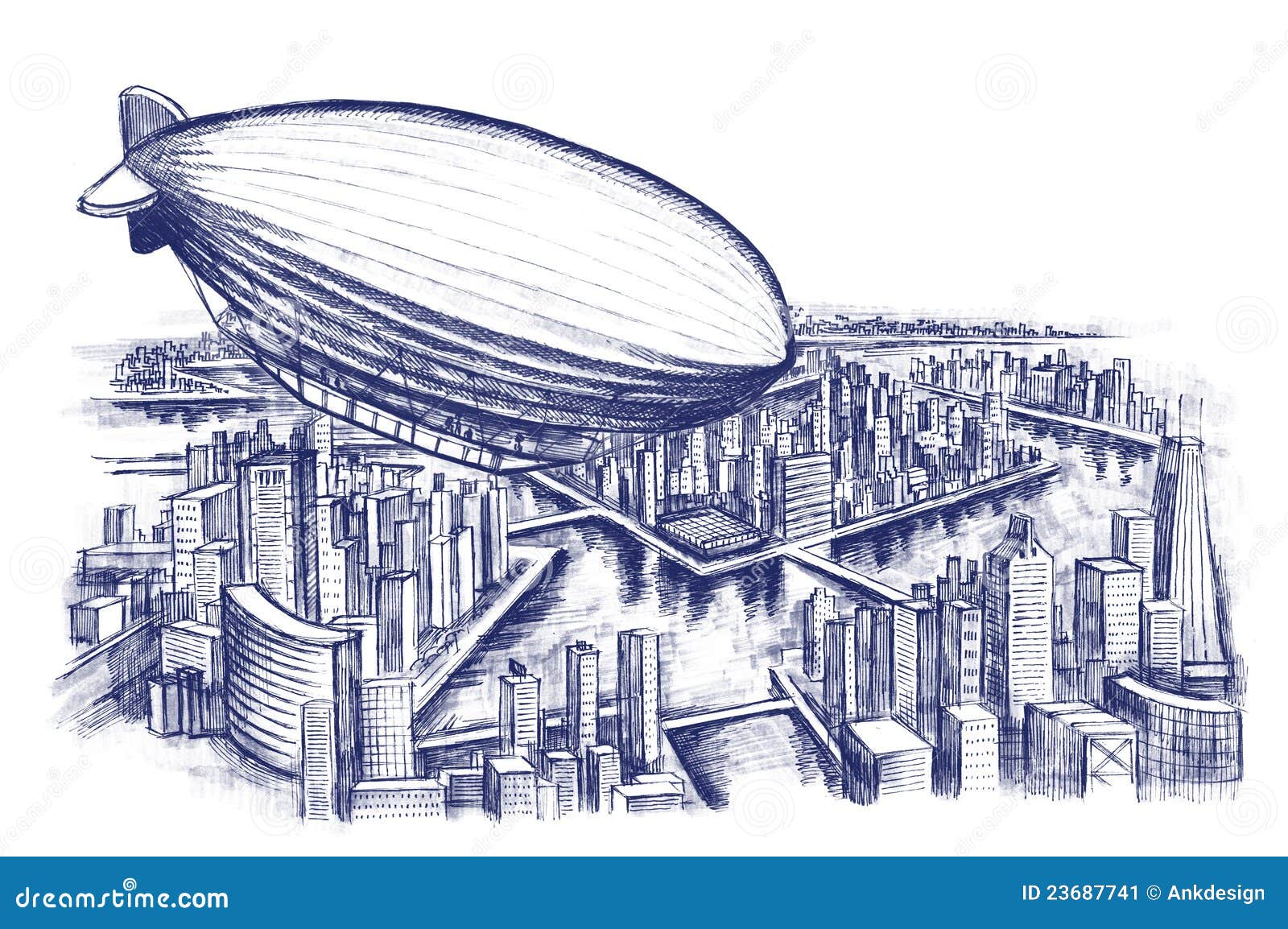 Dirigible stock illustration. Illustration of blimp, transportation ...