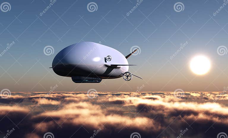 The dirigible stock illustration. Illustration of nature - 62454229
