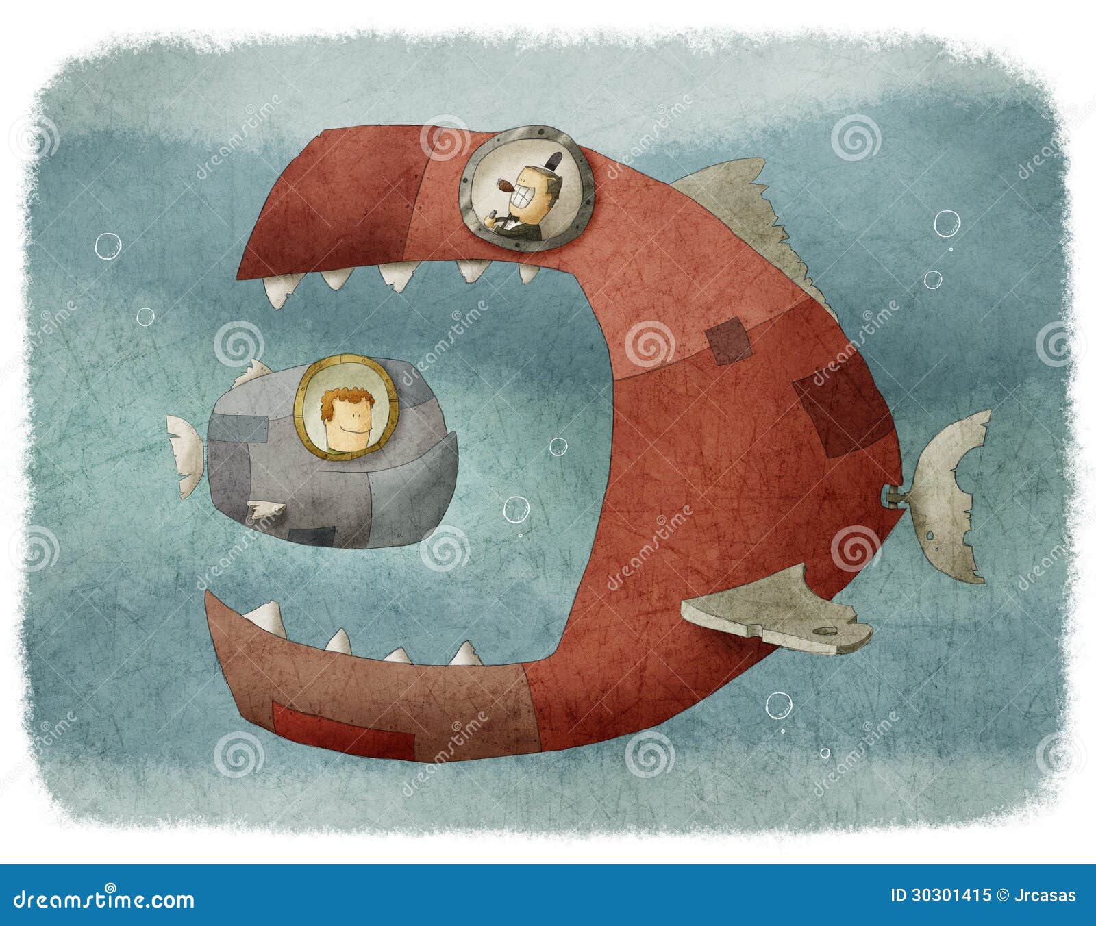 Big Fish Eating a Small Fish Stock Illustration - Illustration of ...