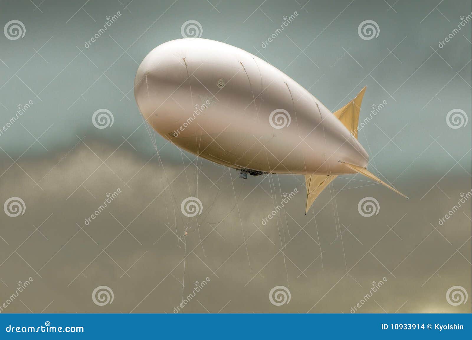Dirigible in the sky stock photo. Image of aerial, cabin - 10933914
