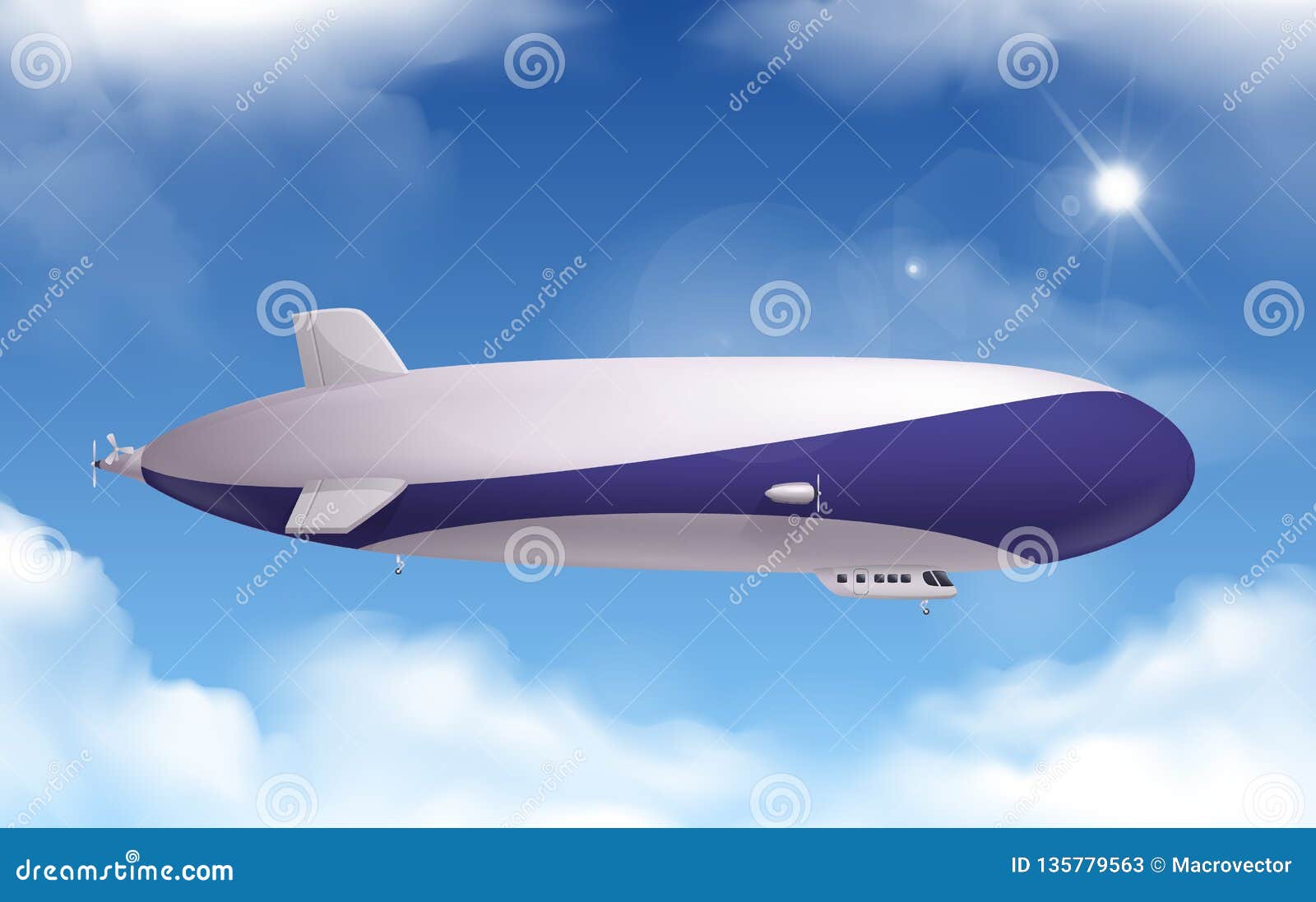 Dirigible Transportation Background Stock Vector - Illustration of ...