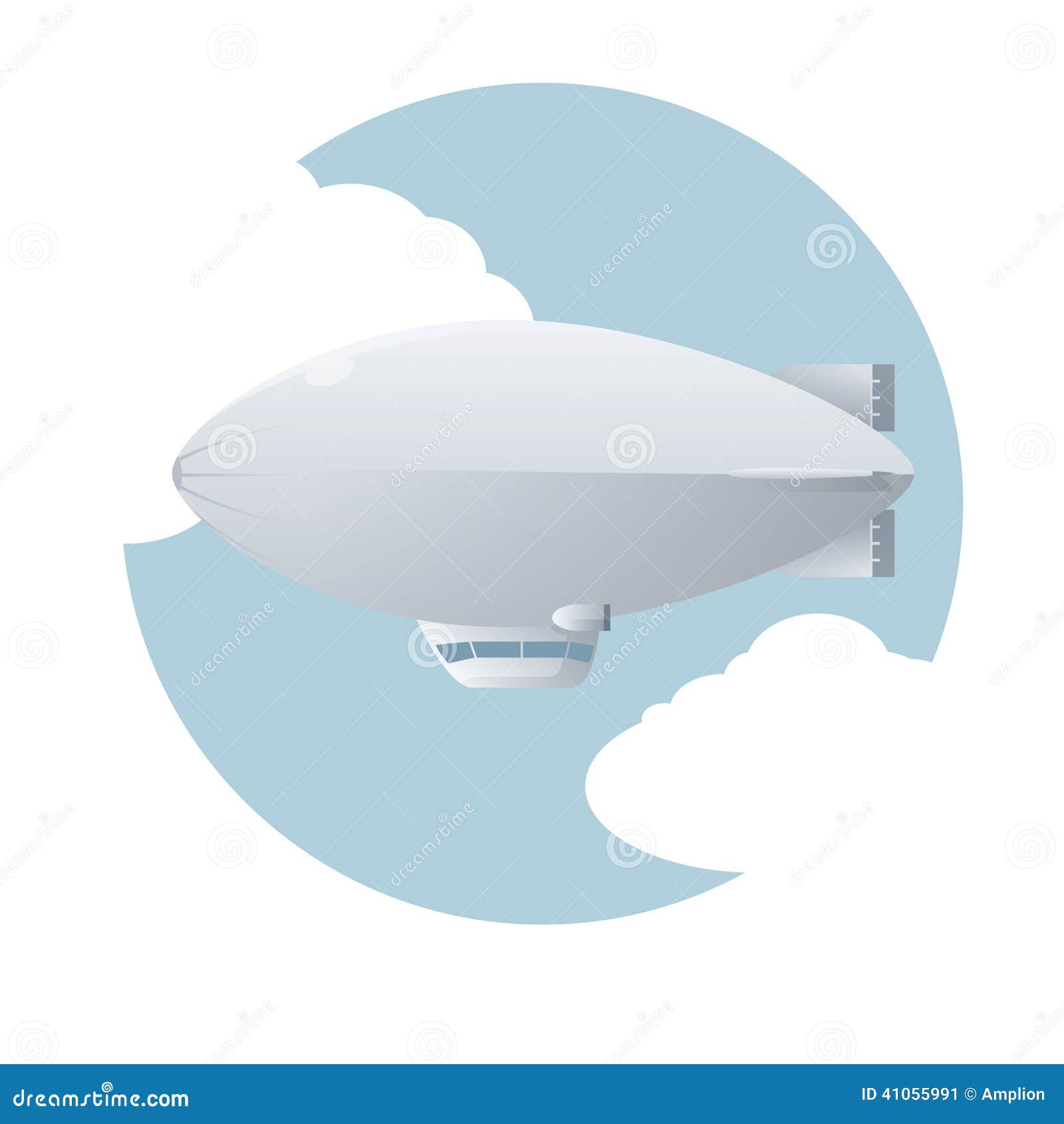 Dirigible stock vector. Illustration of paintings, space - 41055991