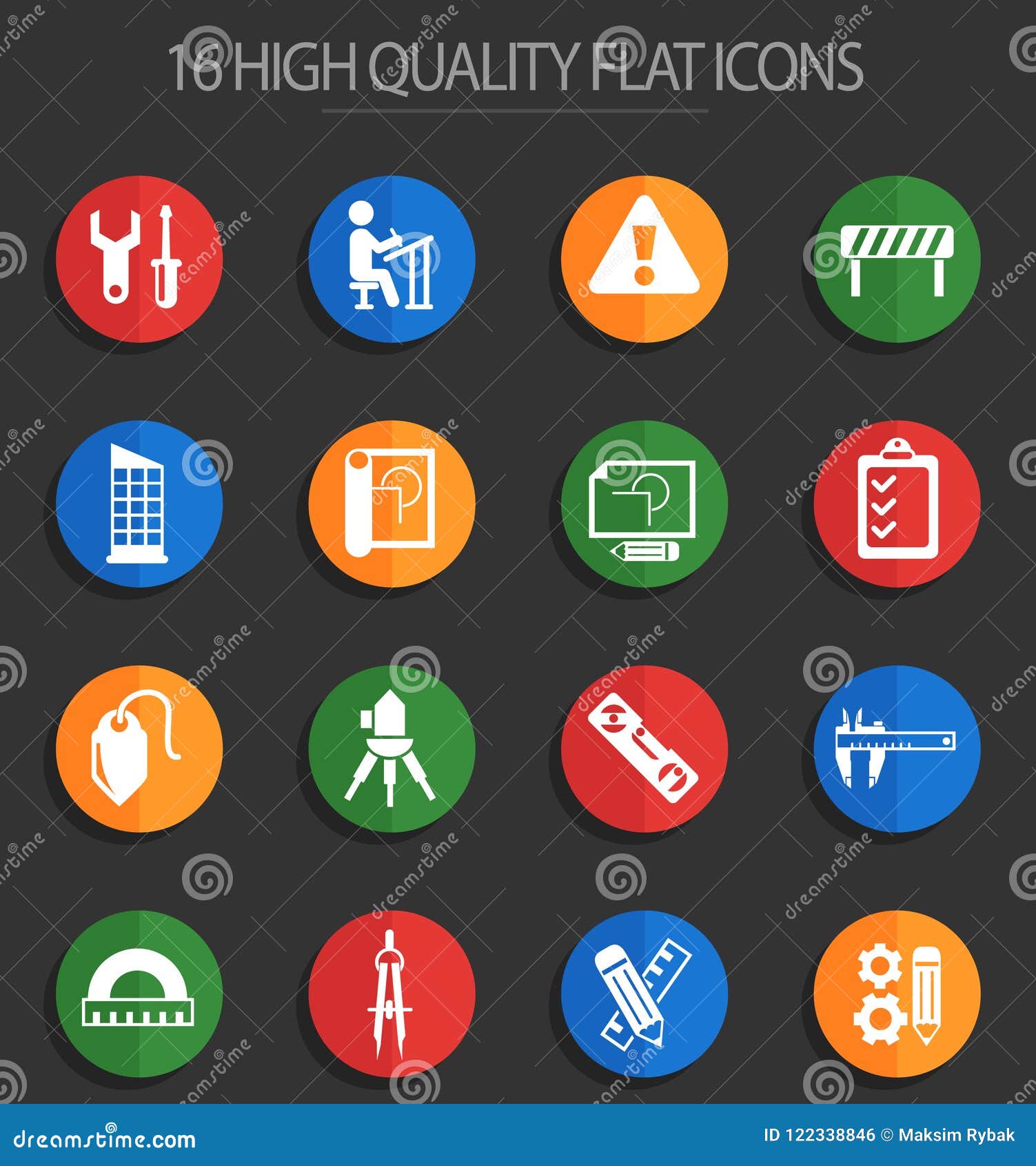 Dirigir 16 iconos planos stock de ilustración. Ilustración de llave ...