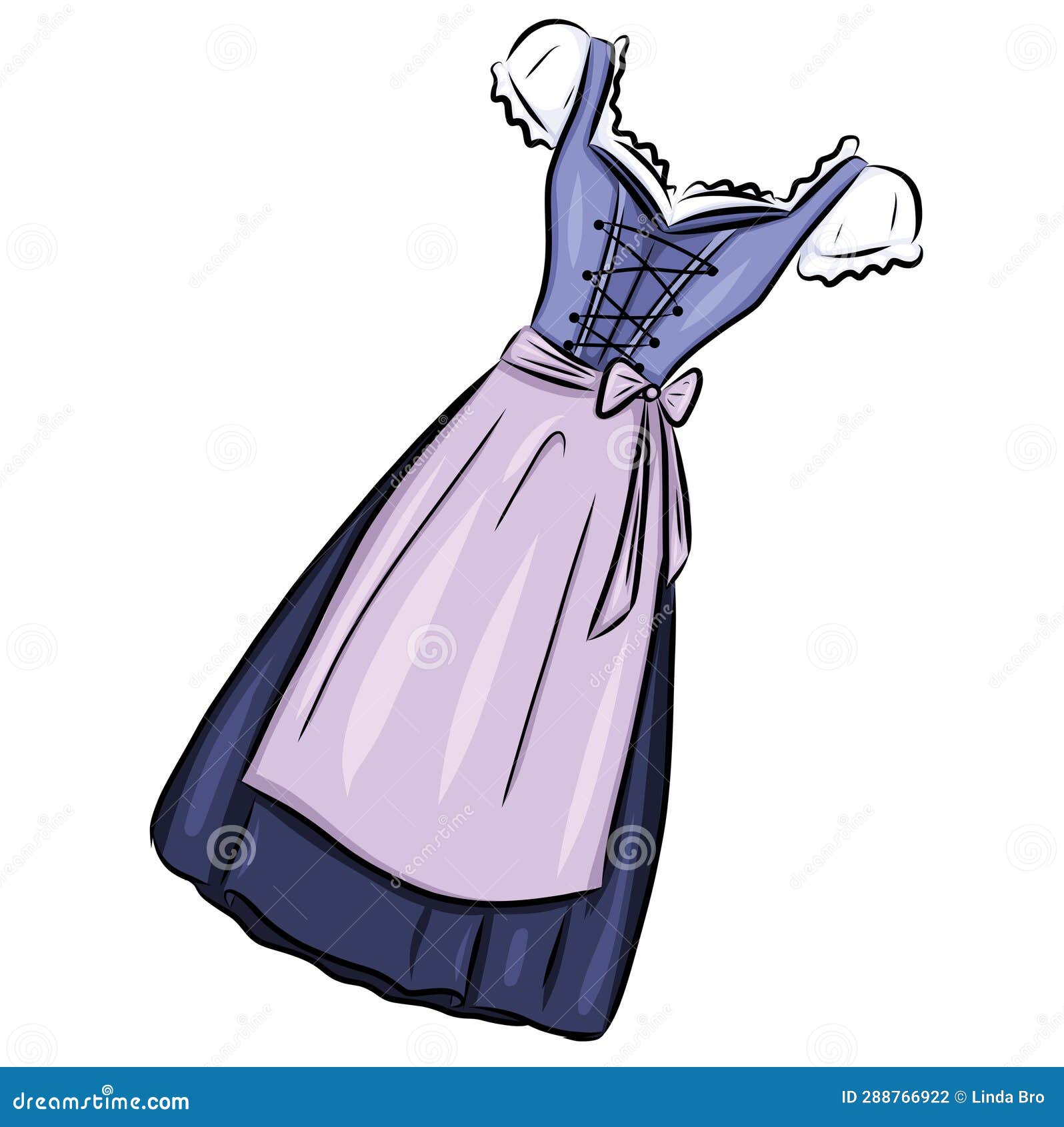 Illustration of a Bavarian Dirndl Stock Vector - Illustration of dirndl ...