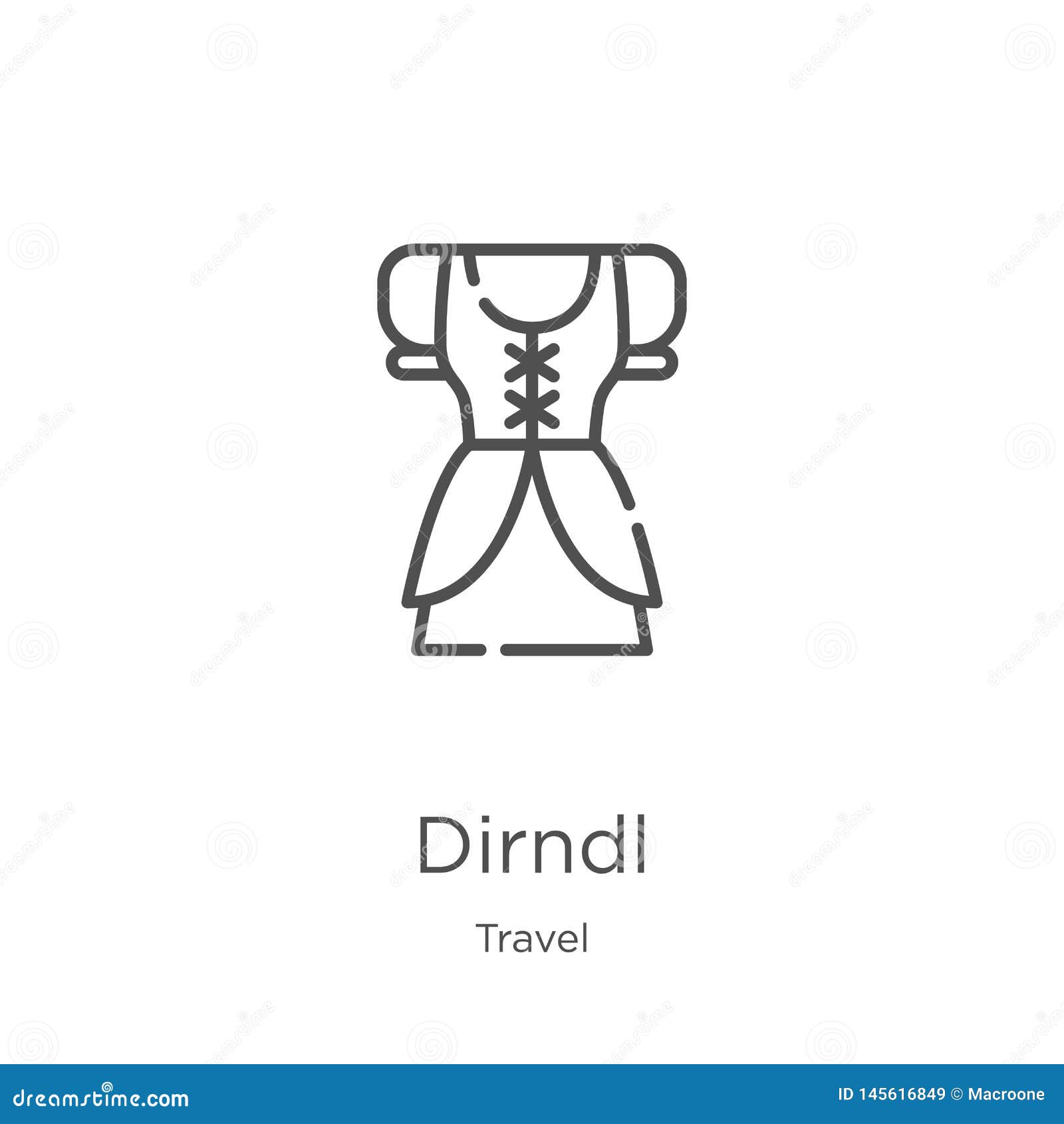 Dirndl Icon Vector From Travel Collection. Thin Line Dirndl Outline ...