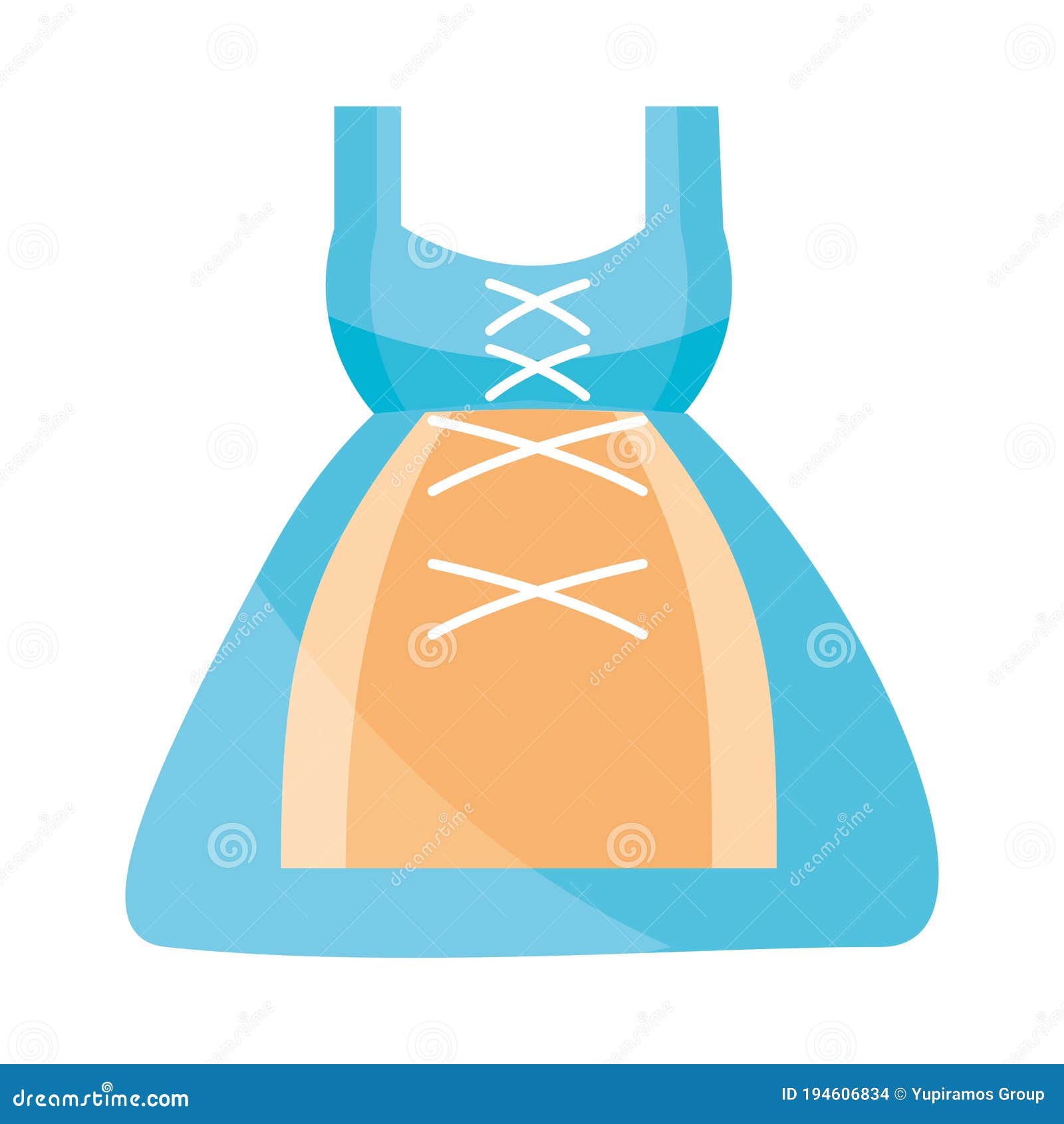 Dirndl Traditional Dress Worn In Germany Flat Icon Design Cartoon ...