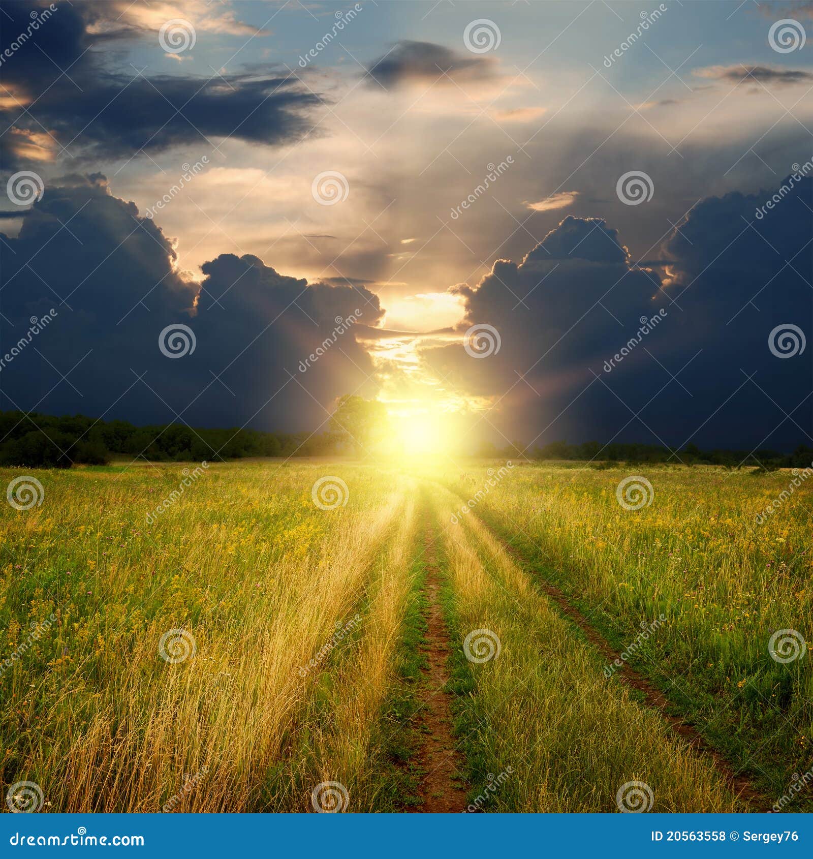 Dirt field road and sunset stock photo. Image of grass - 20563558