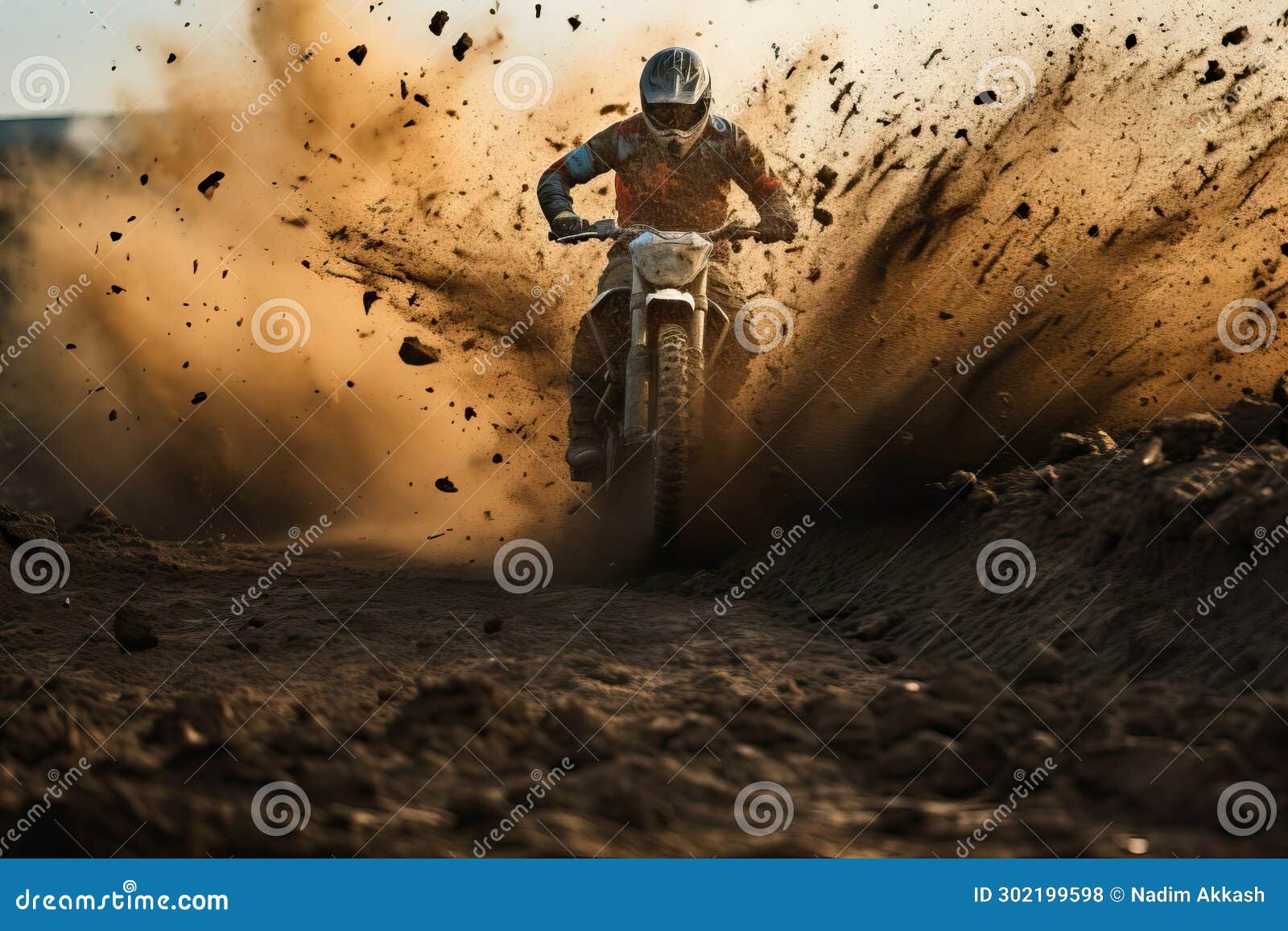 Dirt Fly after Motocross Roaring by Stock Illustration - Illustration ...