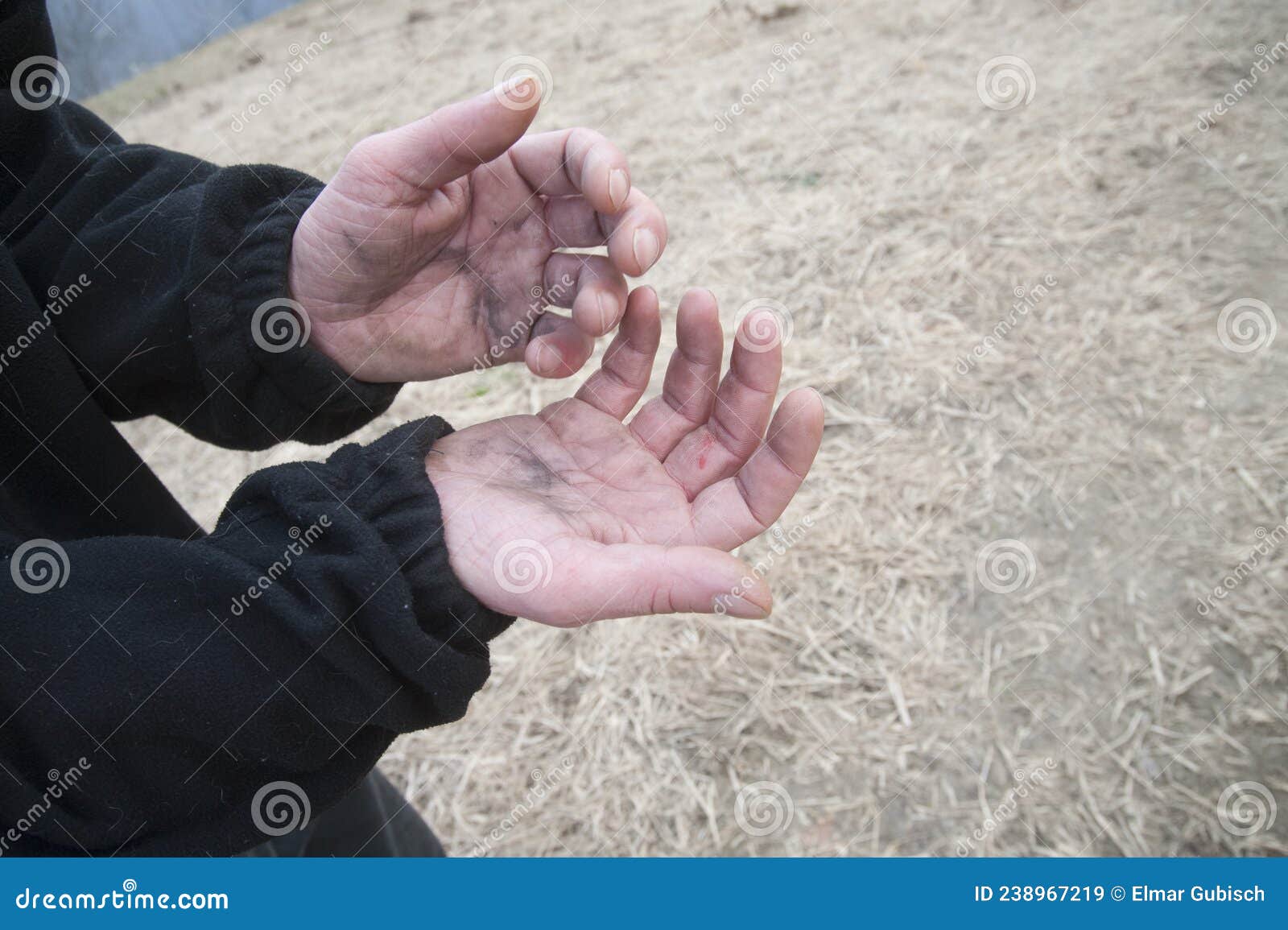 Dirt on hands at work stock image. Image of hygienic - 238967219