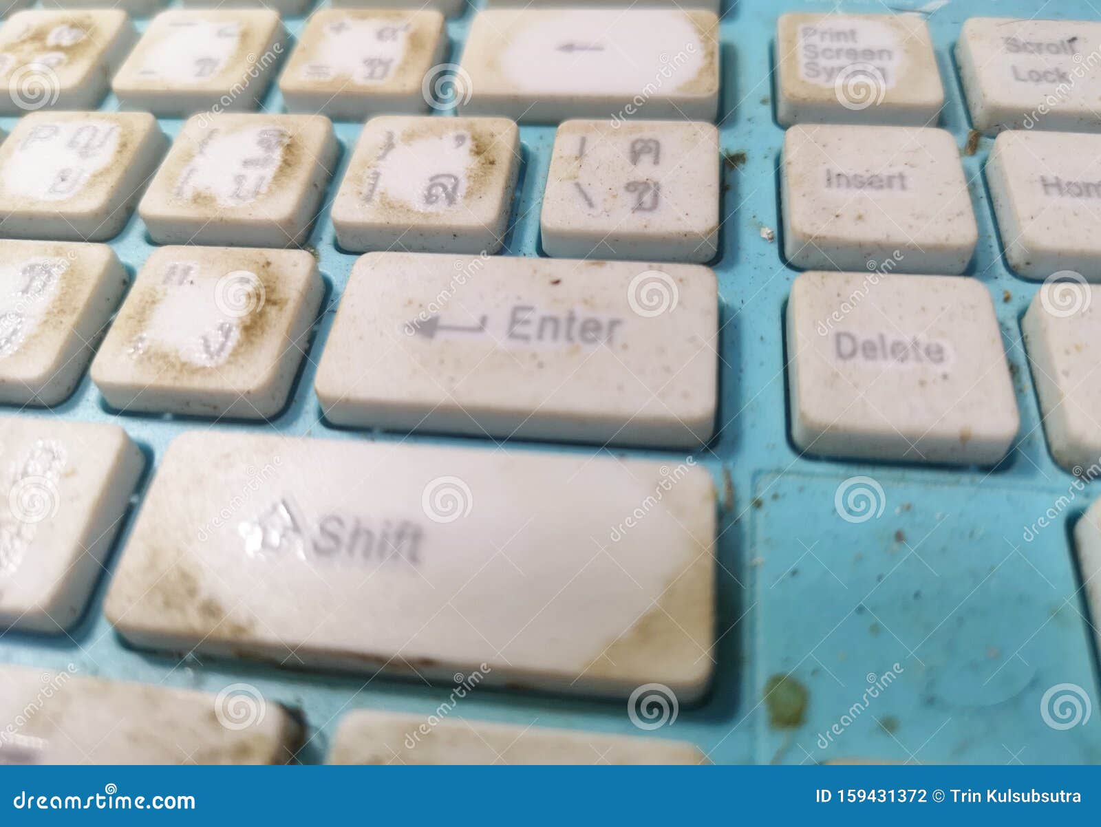 Dirt on the Keyboard. Accumulation of Germs Stock Photo - Image of ...