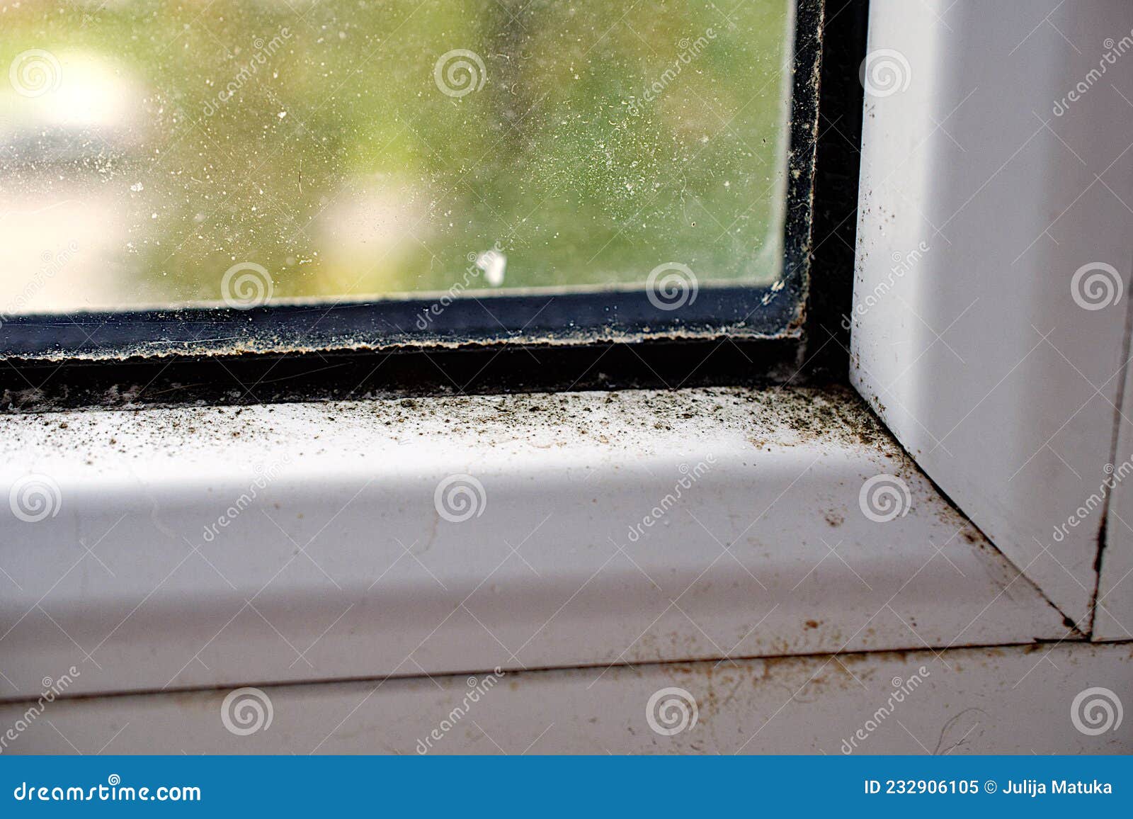 Dirt and Mold at the Joints of the Plastic Window Stock Image - Image ...
