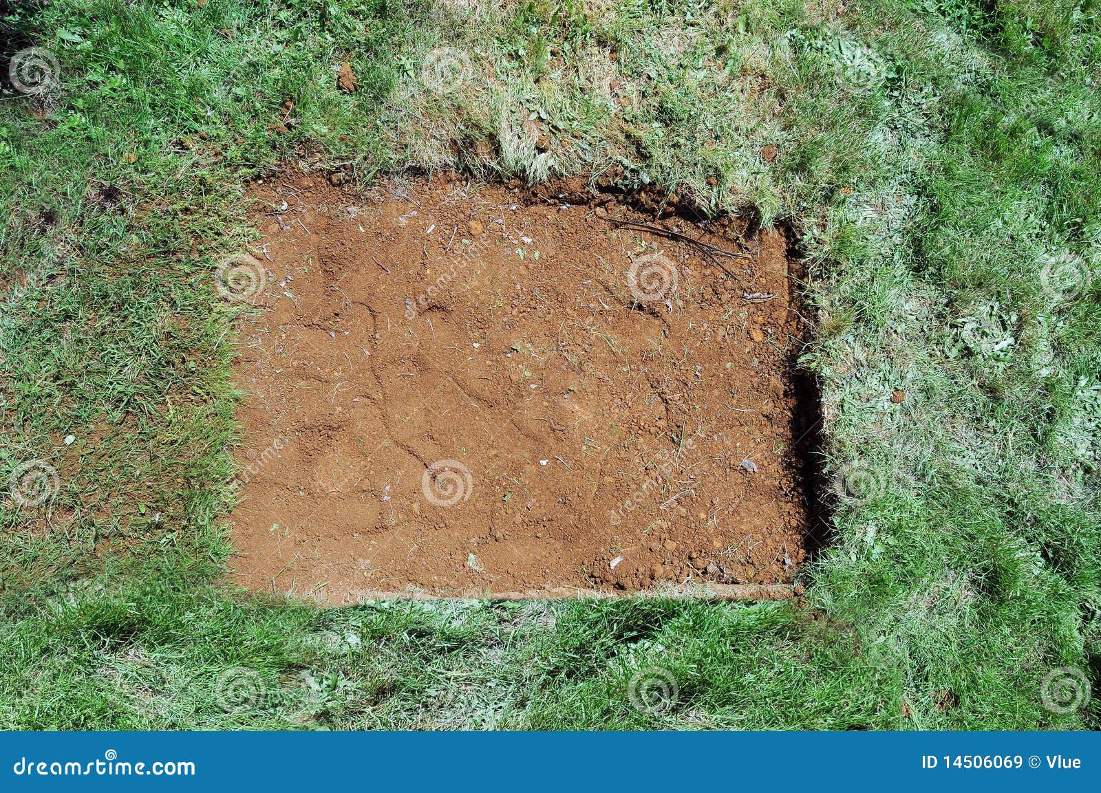 Dirt Patch Surrounded by Grass Stock Image - Image of background ...