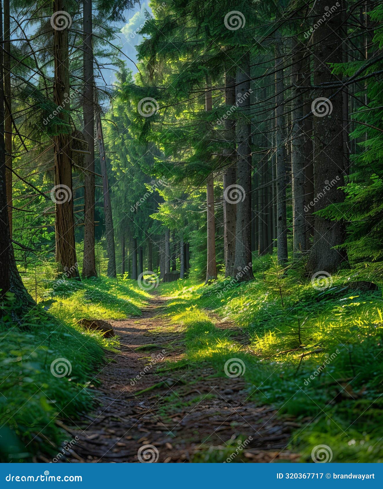Dirt Path Cutting through Forest Stock Illustration - Illustration of ...