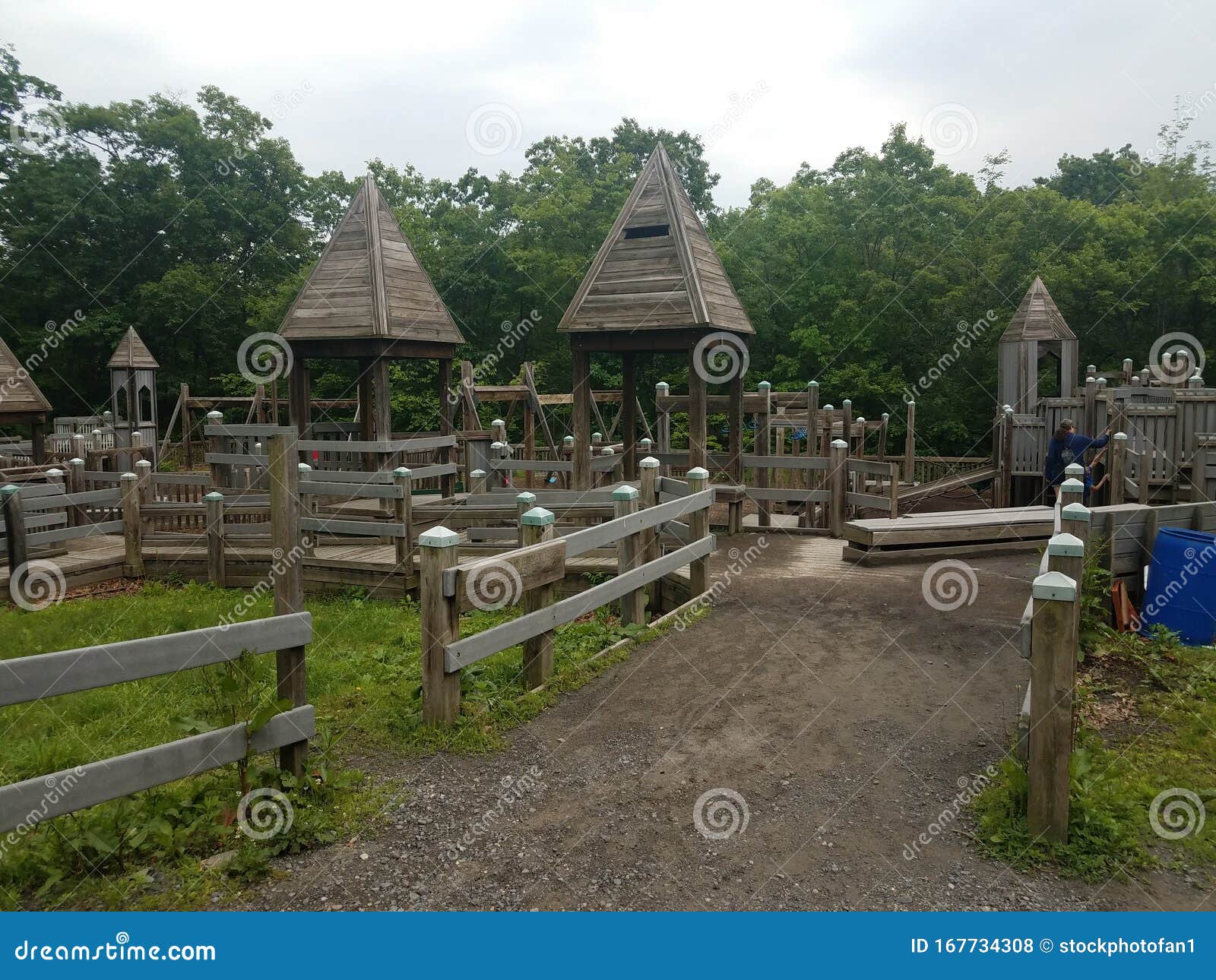 Path or Trail with Wooden Play Structure or Playground Editorial Stock ...