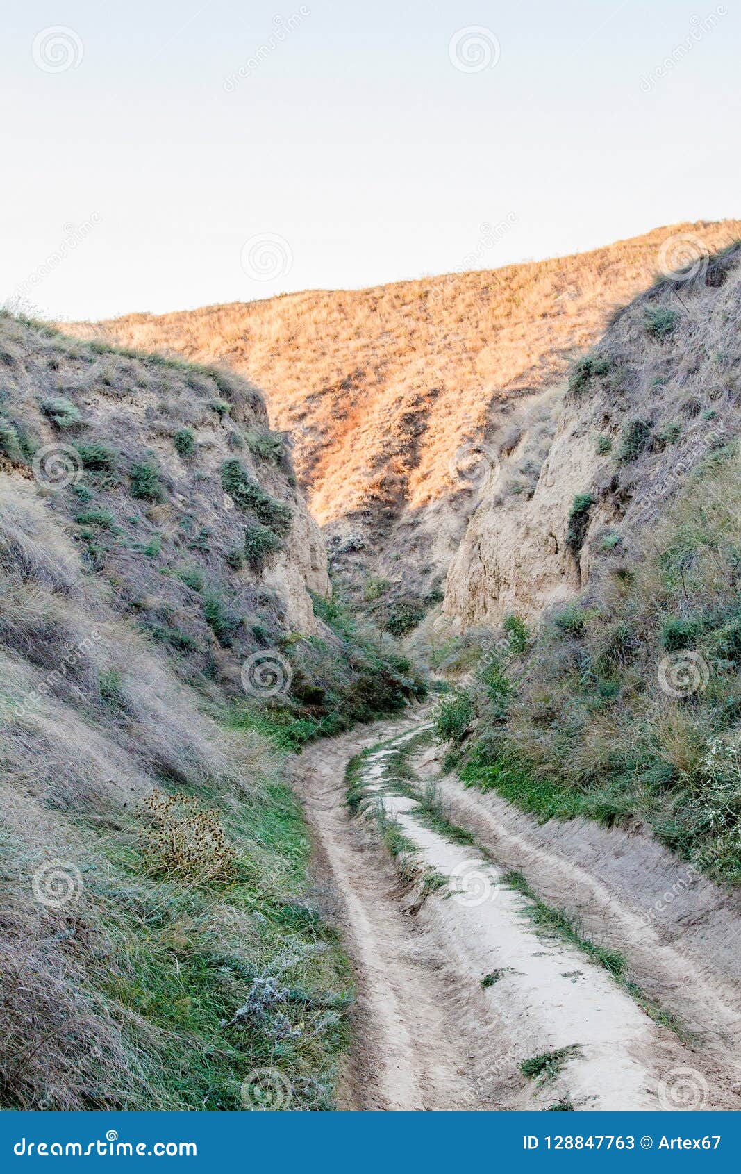 Dirt Road in the Clay Mountains of Stanislav Stock Image - Image of ...
