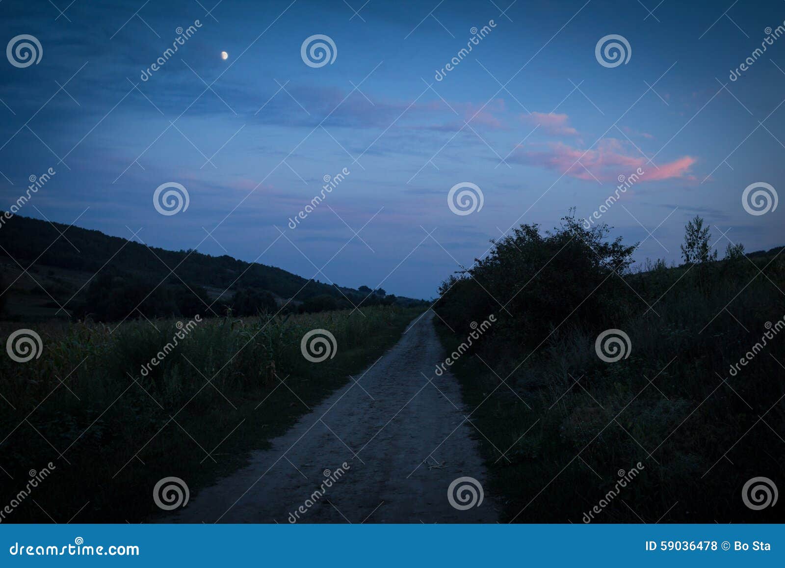 Dirt Road in the Countryside Stock Photo - Image of night, nature: 59036478