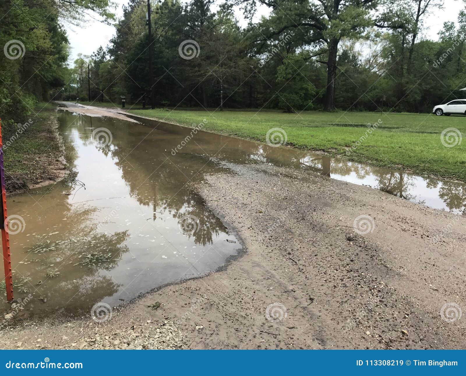 Dirt road flooding stock image. Image of gravel, tyler - 113308219